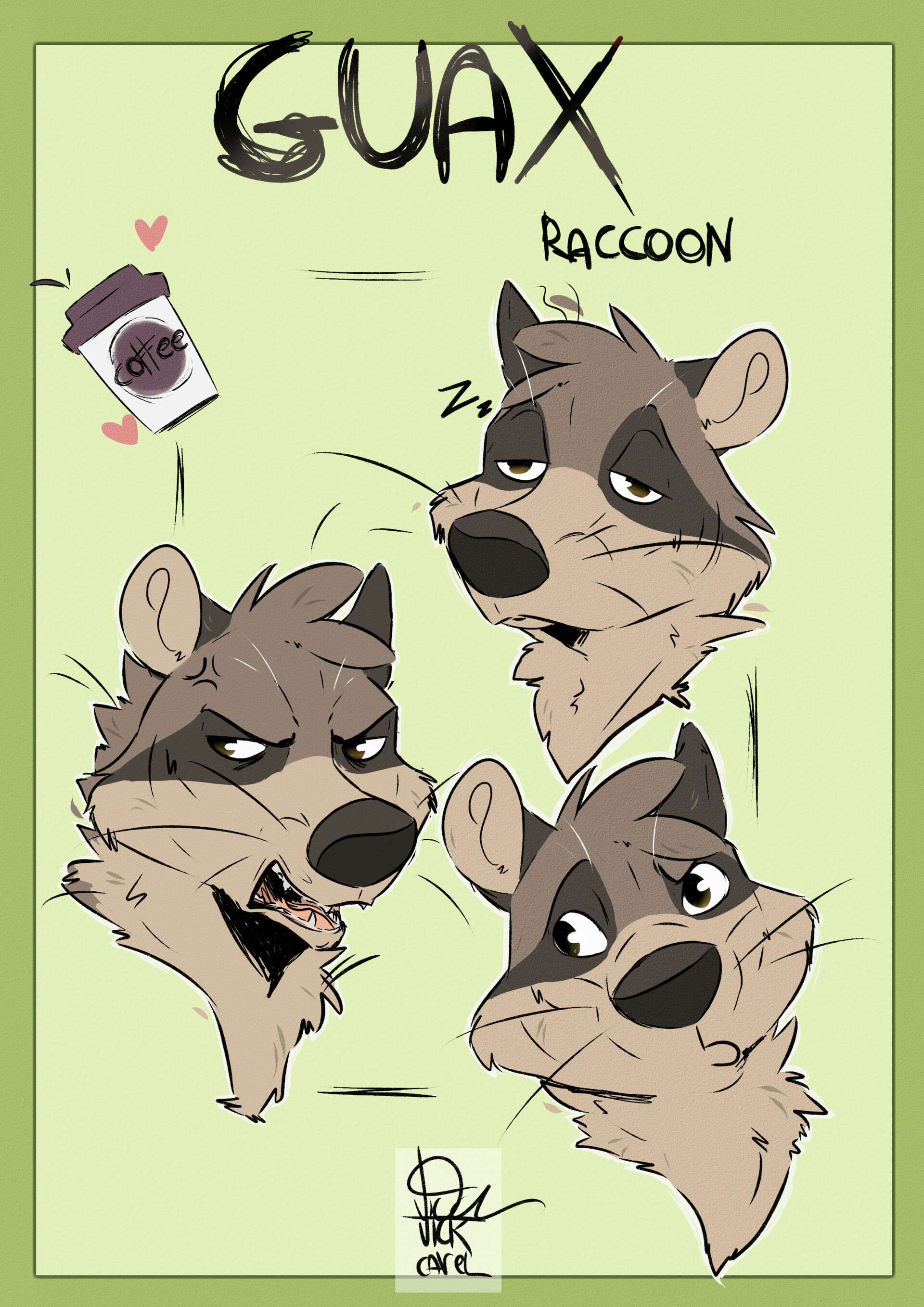 ArtStation - Guax Raccoon - Expressions Sheet