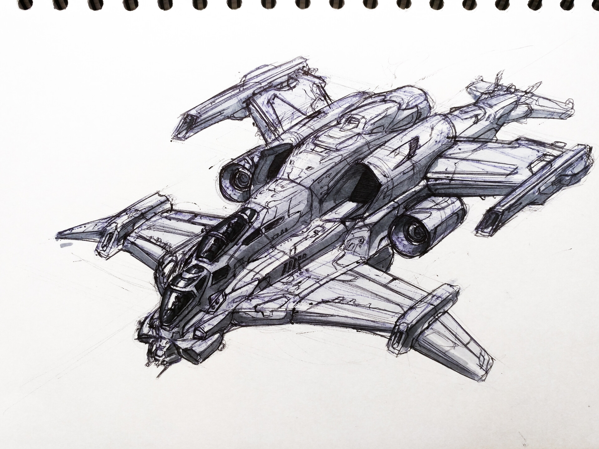 ArtStation - Space fighter concept sketch