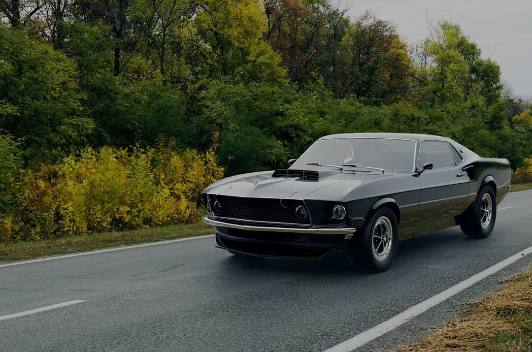 ArtStation - Mustang Boss 429 Composited Scene