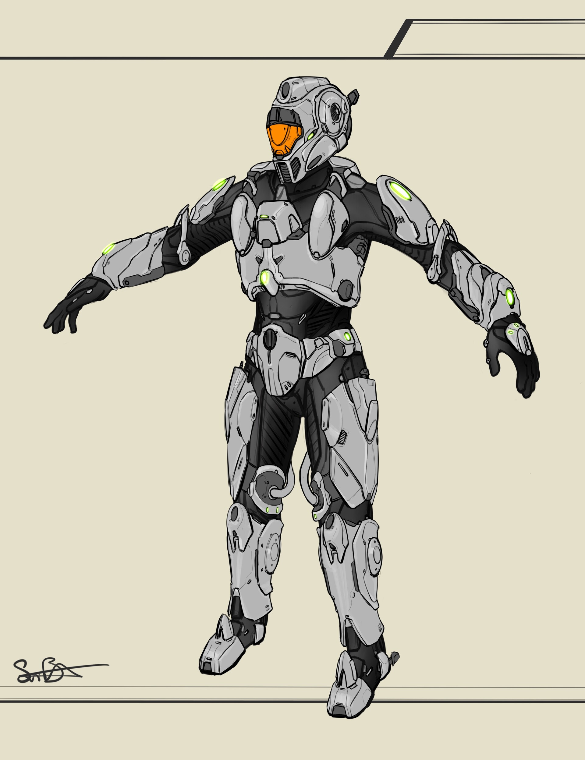 Halo 5 Inspired Armor Sketch by Sam Brookman-Amissah : r/ImaginaryHalo