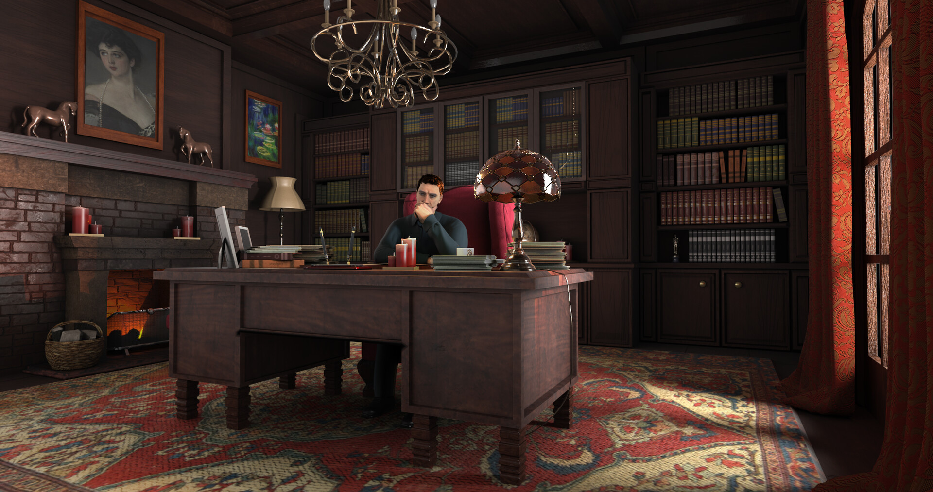 ArtStation - study room simple lighting