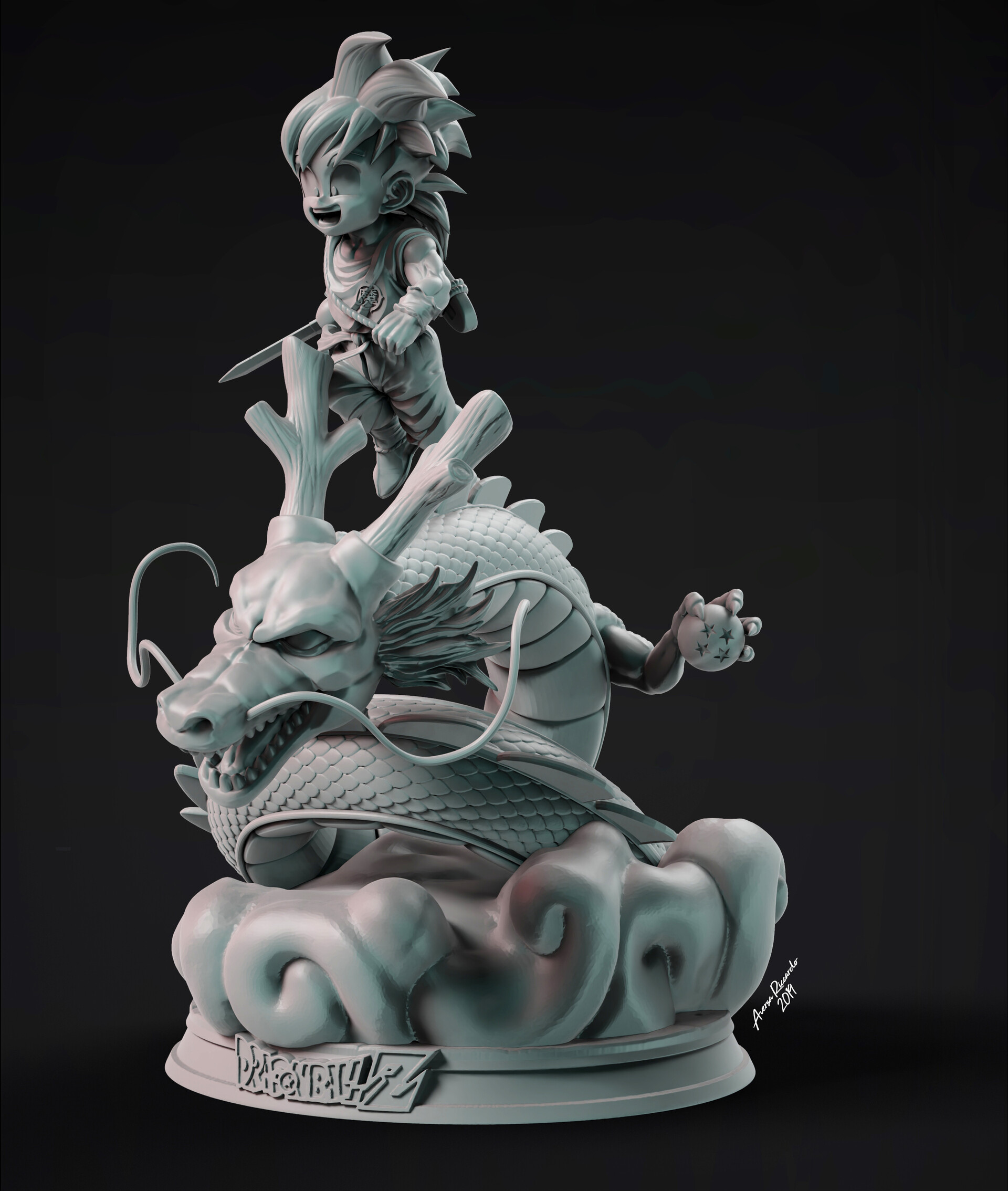 Riccardo Aversa - Gohan & Shenron from Dragonball Z fan art resin kit