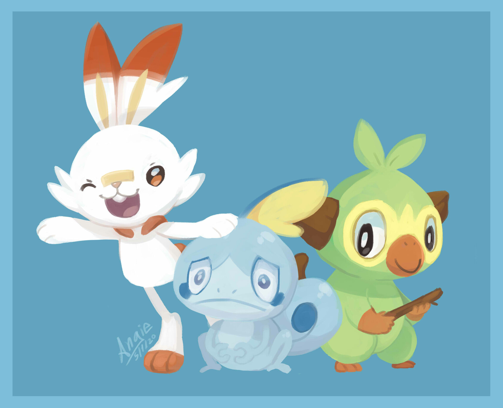 ArtStation - Scorbunny, Sobble and Grookey