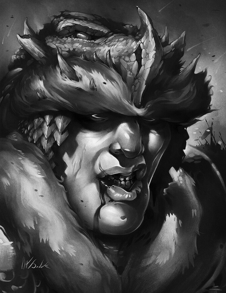 ArtStation - Barbarian Sketch - Lighting and Texture Practice