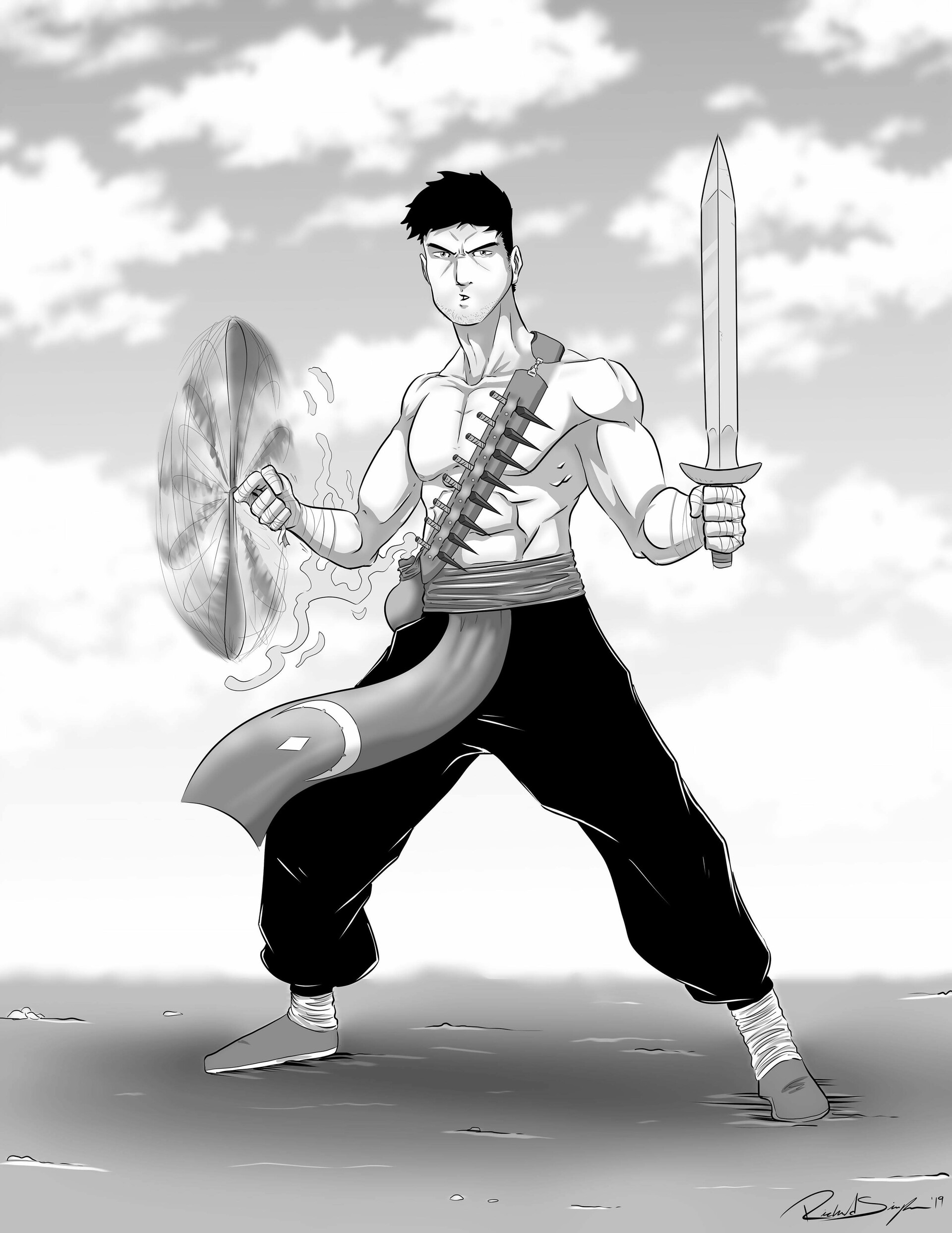 ArtStation - Monk sketch commission