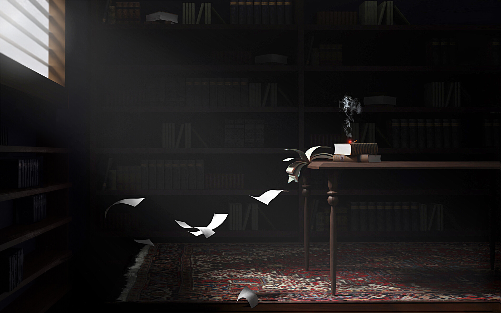 ArtStation - Library in smoke