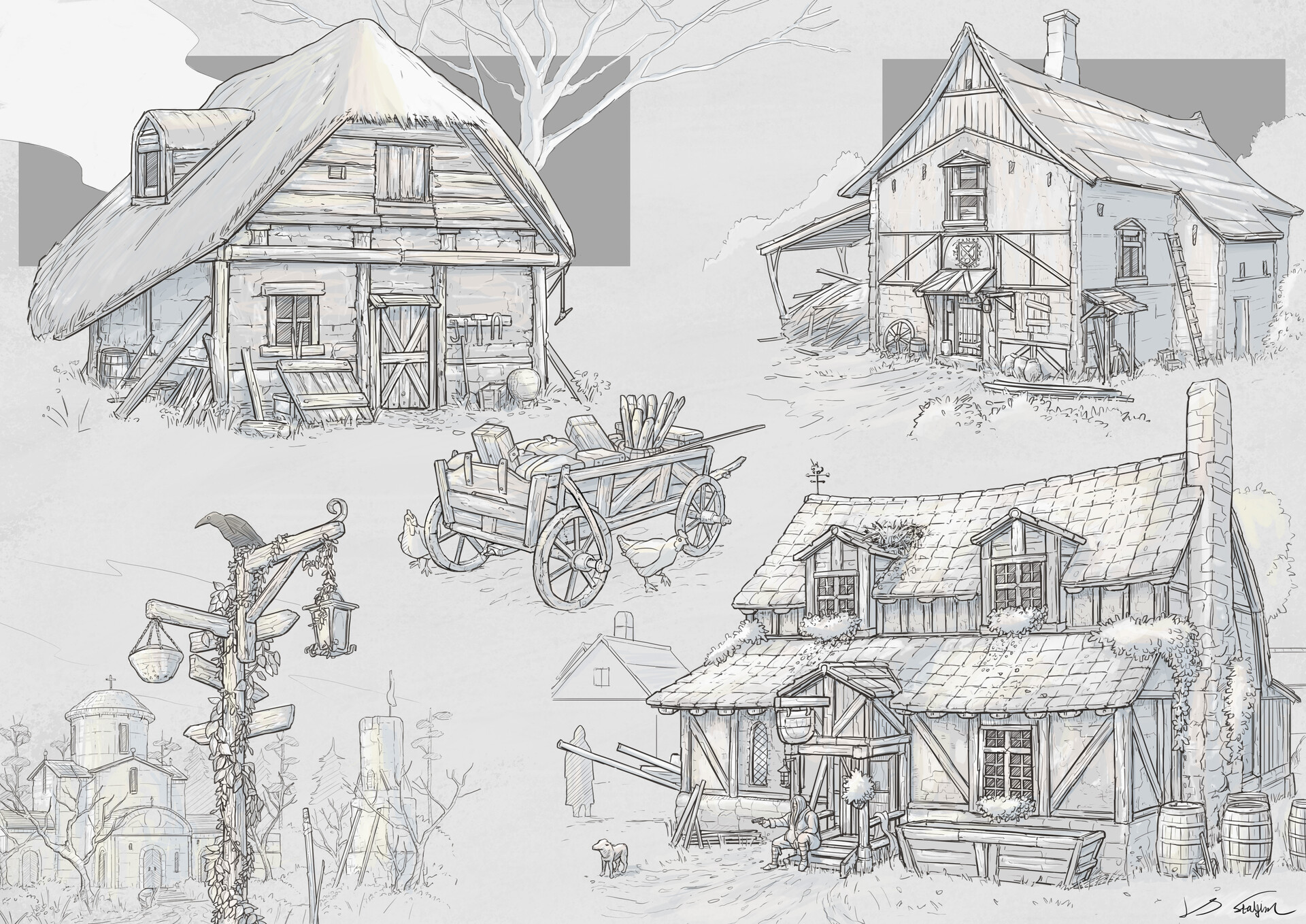 ArtStation - Medieval building ideas