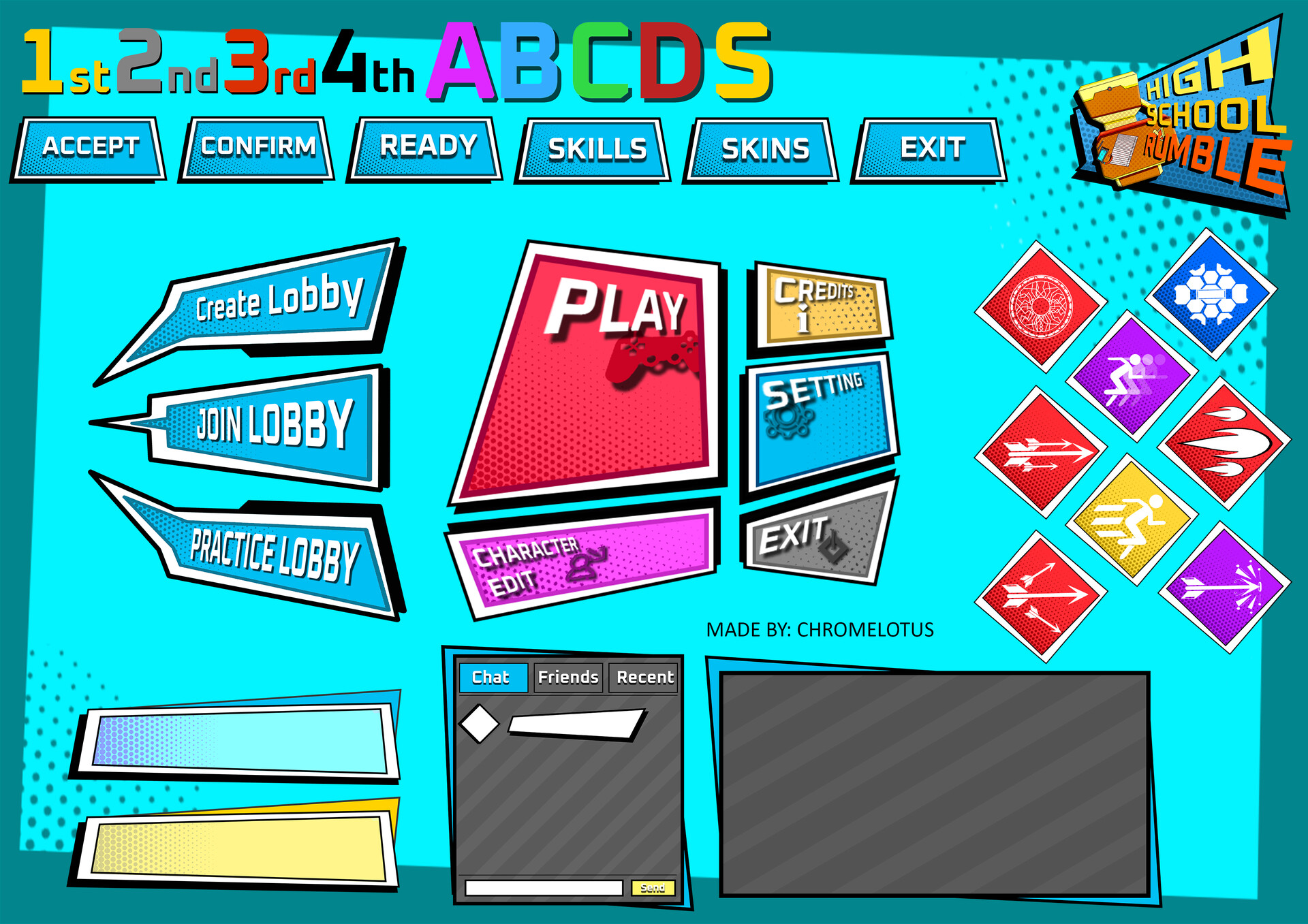 ArtStation - Comic/Manga Style UI Concept Sheet