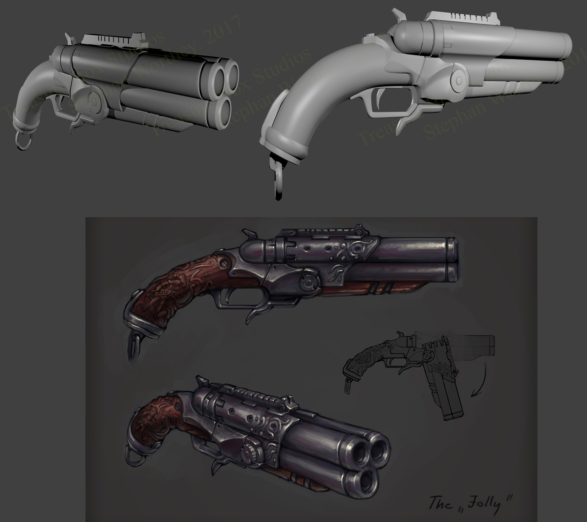 ArtStation - Tri-Barrel Hand Canon