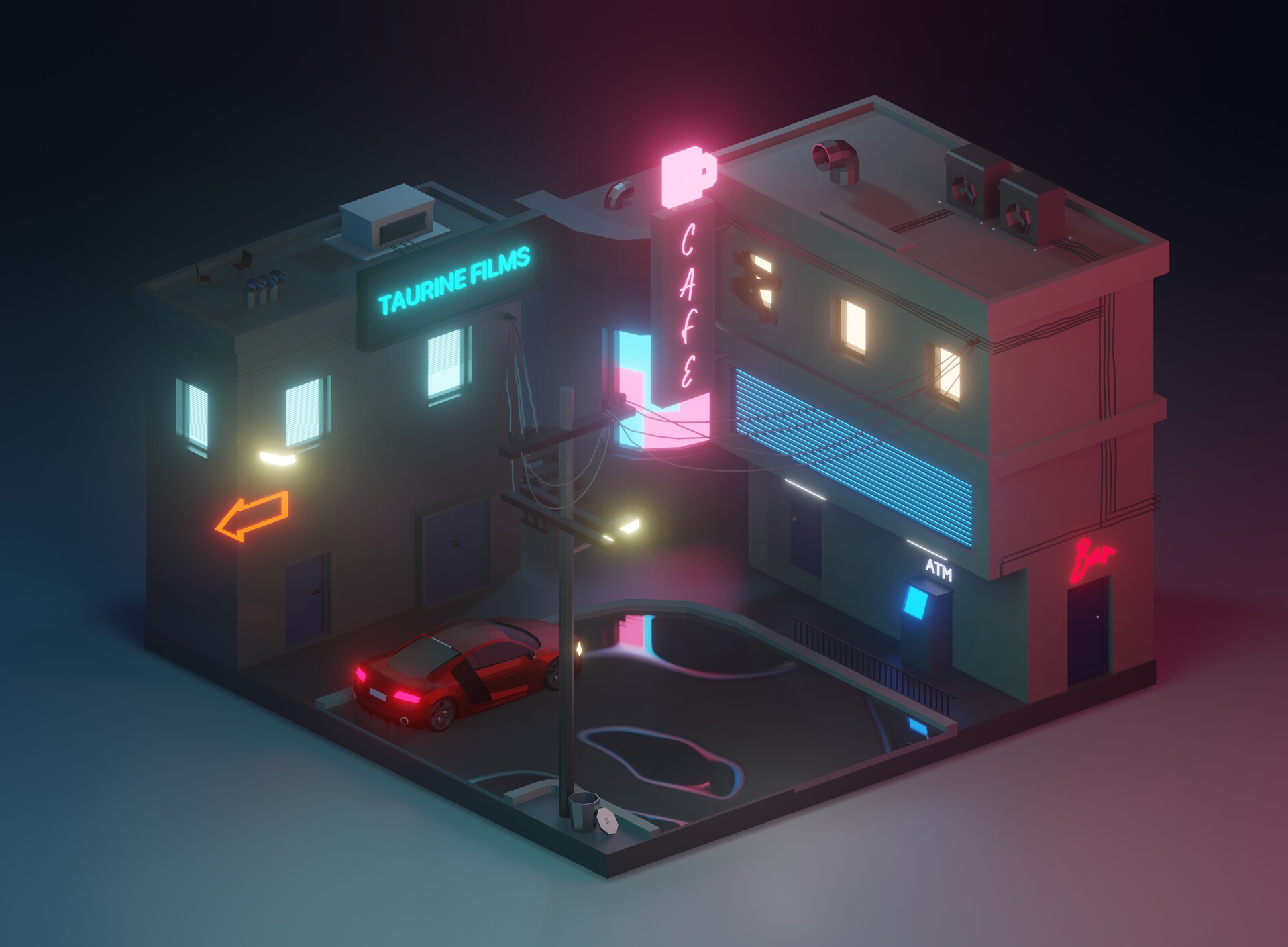 ArtStation - Cyberpunk - Low Poly