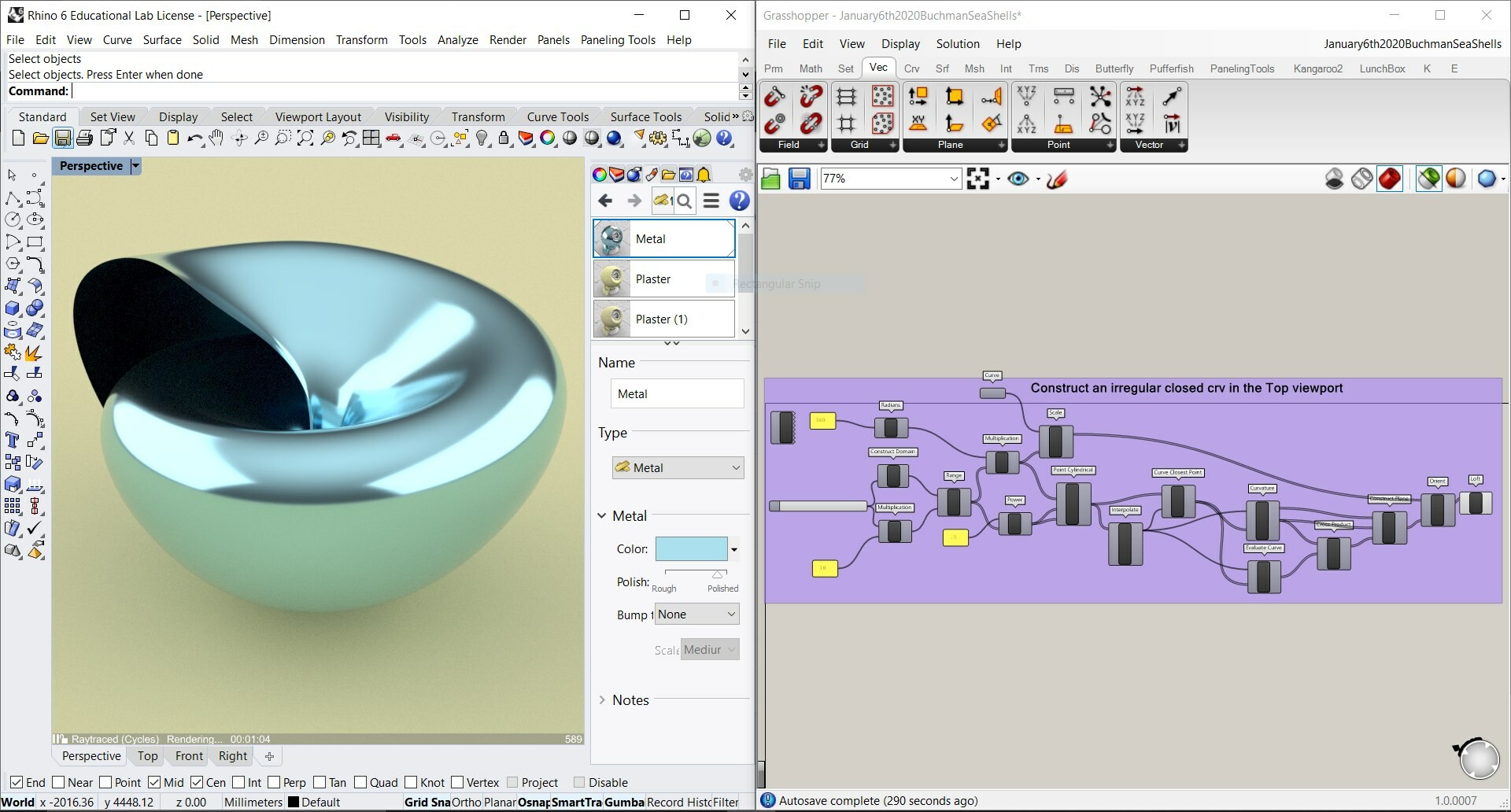 Michael Wickerson - Grasshopper for Rhino3D files, screenshots and renders