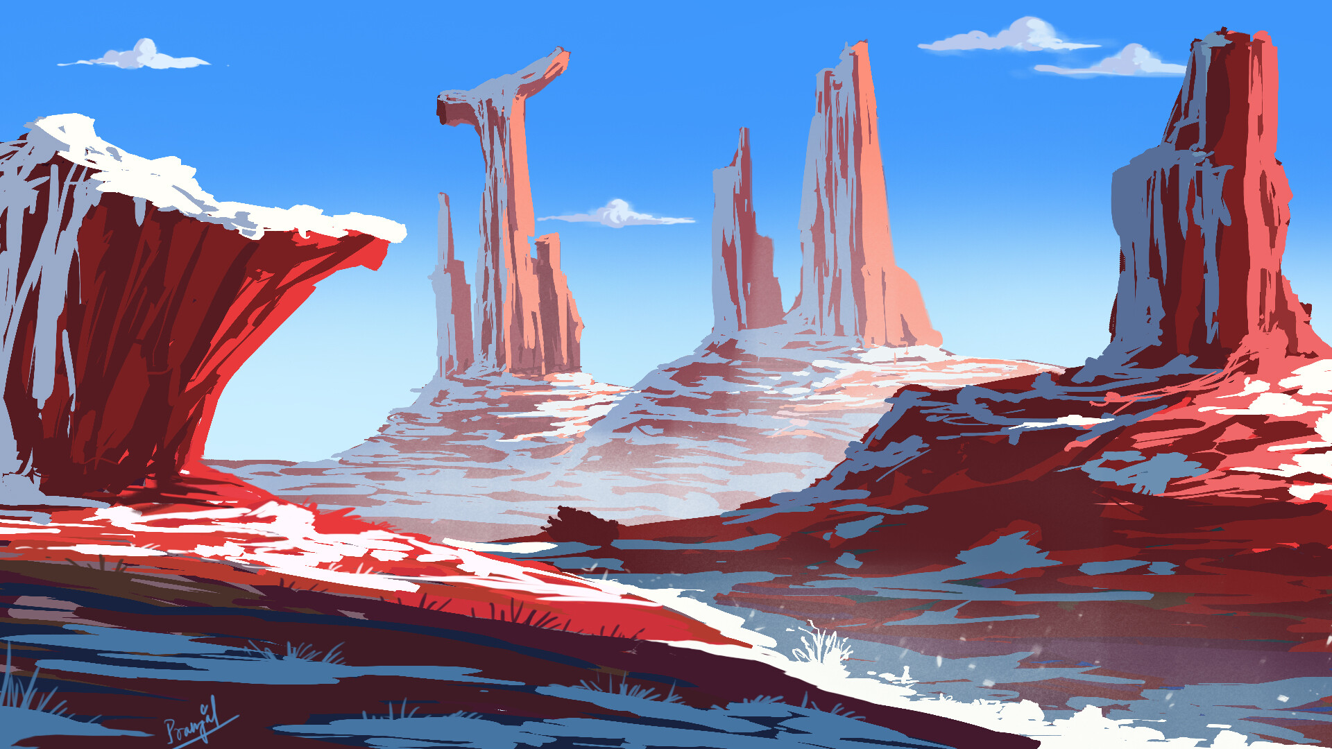 ArtStation - Red Rocks Icey land