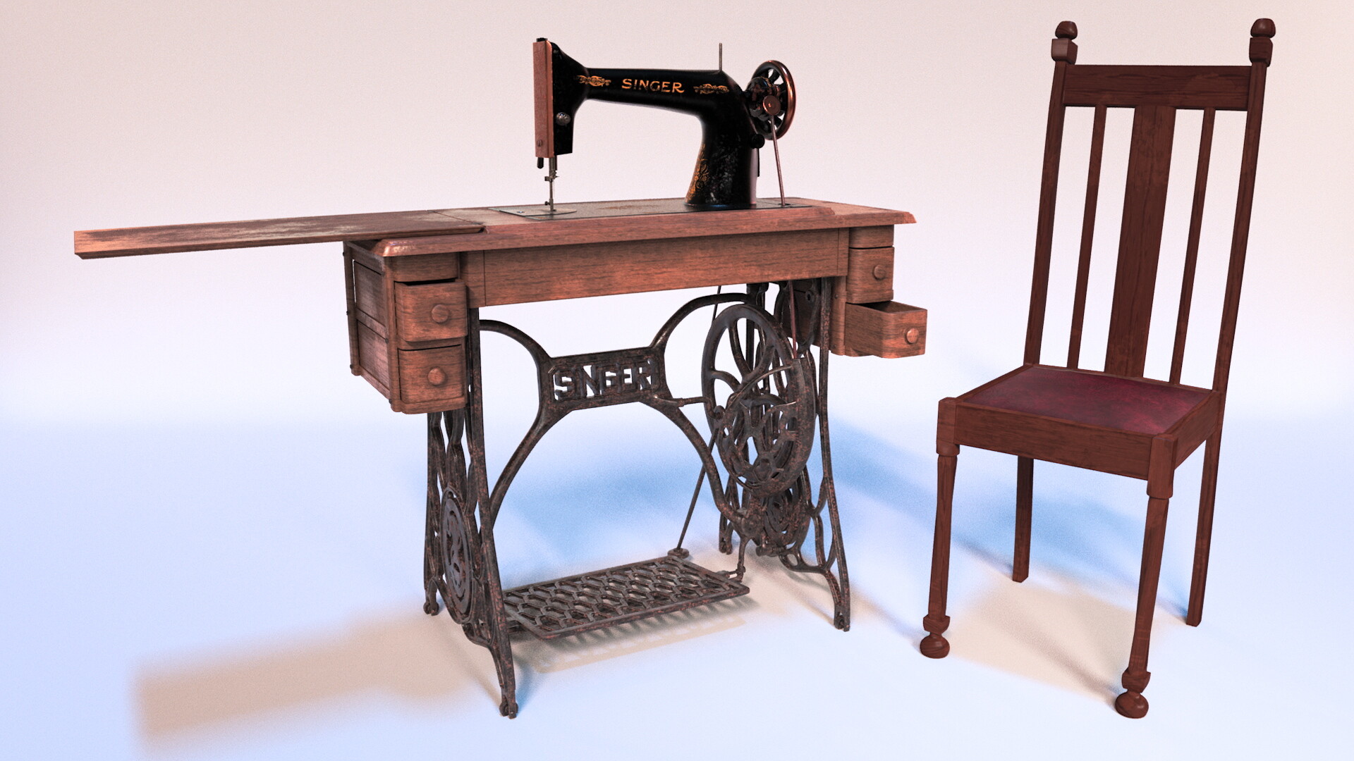 ArtStation - Singer Sewing Table