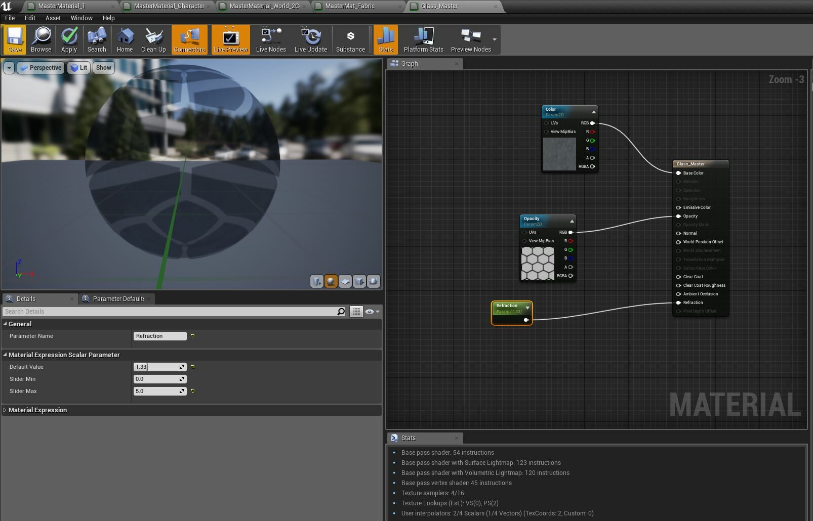 Miranda Koulogeorge - Glass Shaders UE4