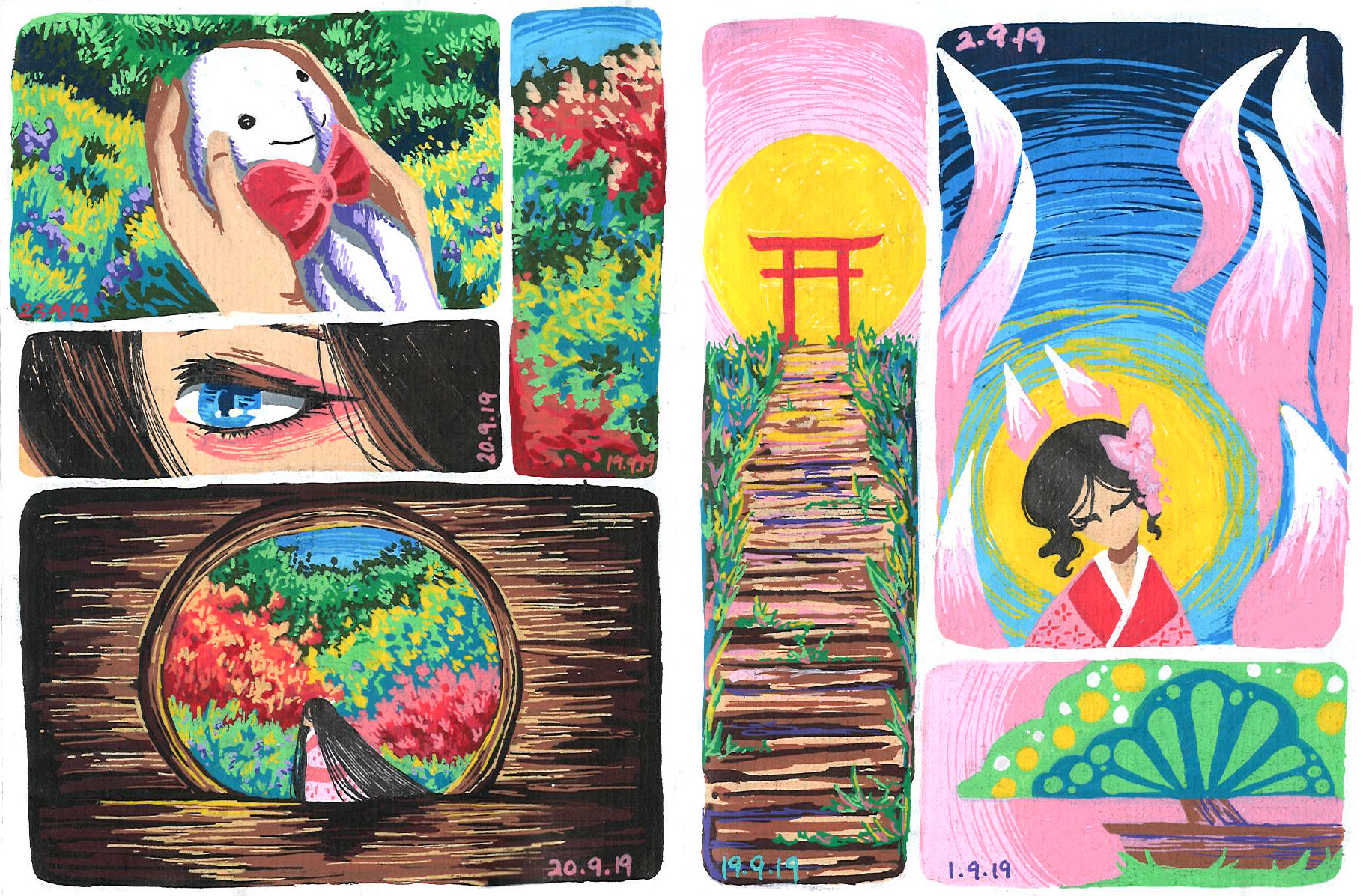 Andrea Low - Posca Sketchbook drawings