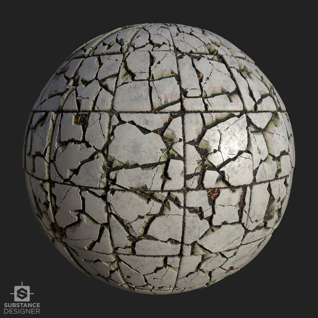 ArtStation - Damaged Tiles (PBR Material)