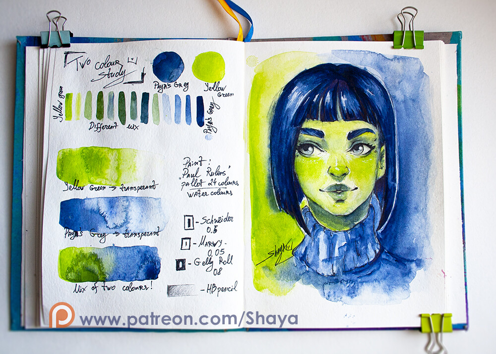 ArtStation - Two colour study - Payn`s Gray and Yellow green! / Part of ...