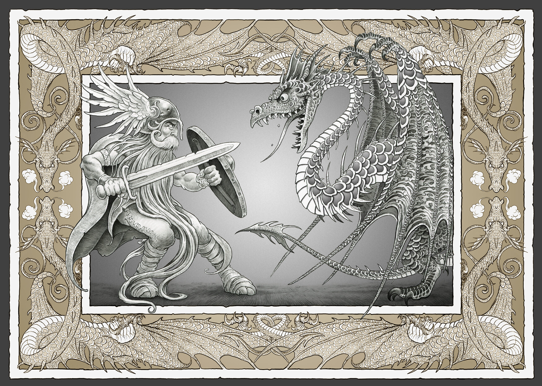 ArtStation - Fafnir and Sigurd's Final Encounter