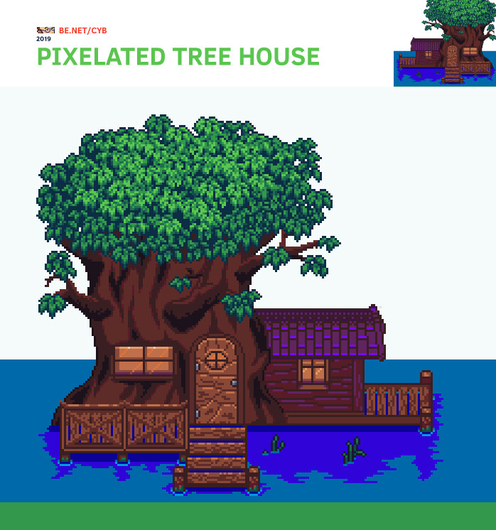 ArtStation - Pixelated tree house