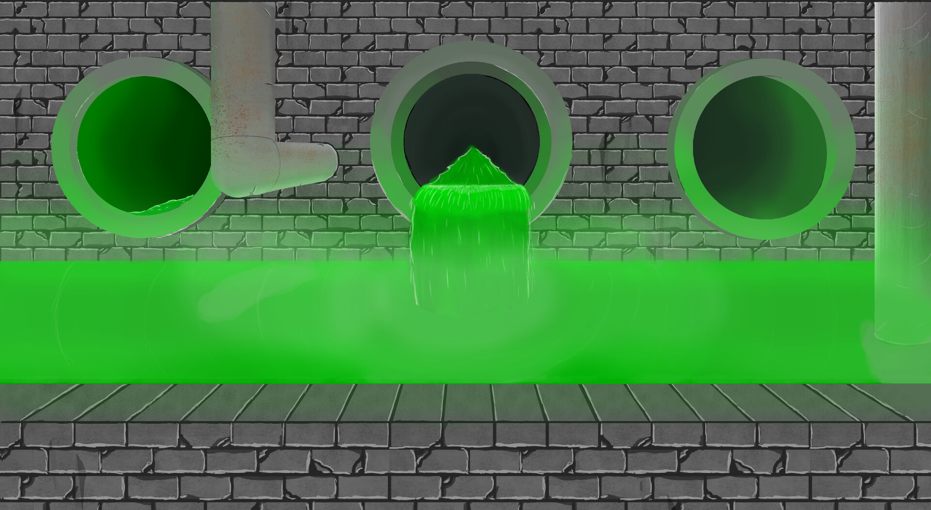 Andrew Nsiah - Sewer Infestation (Game Background Art)
