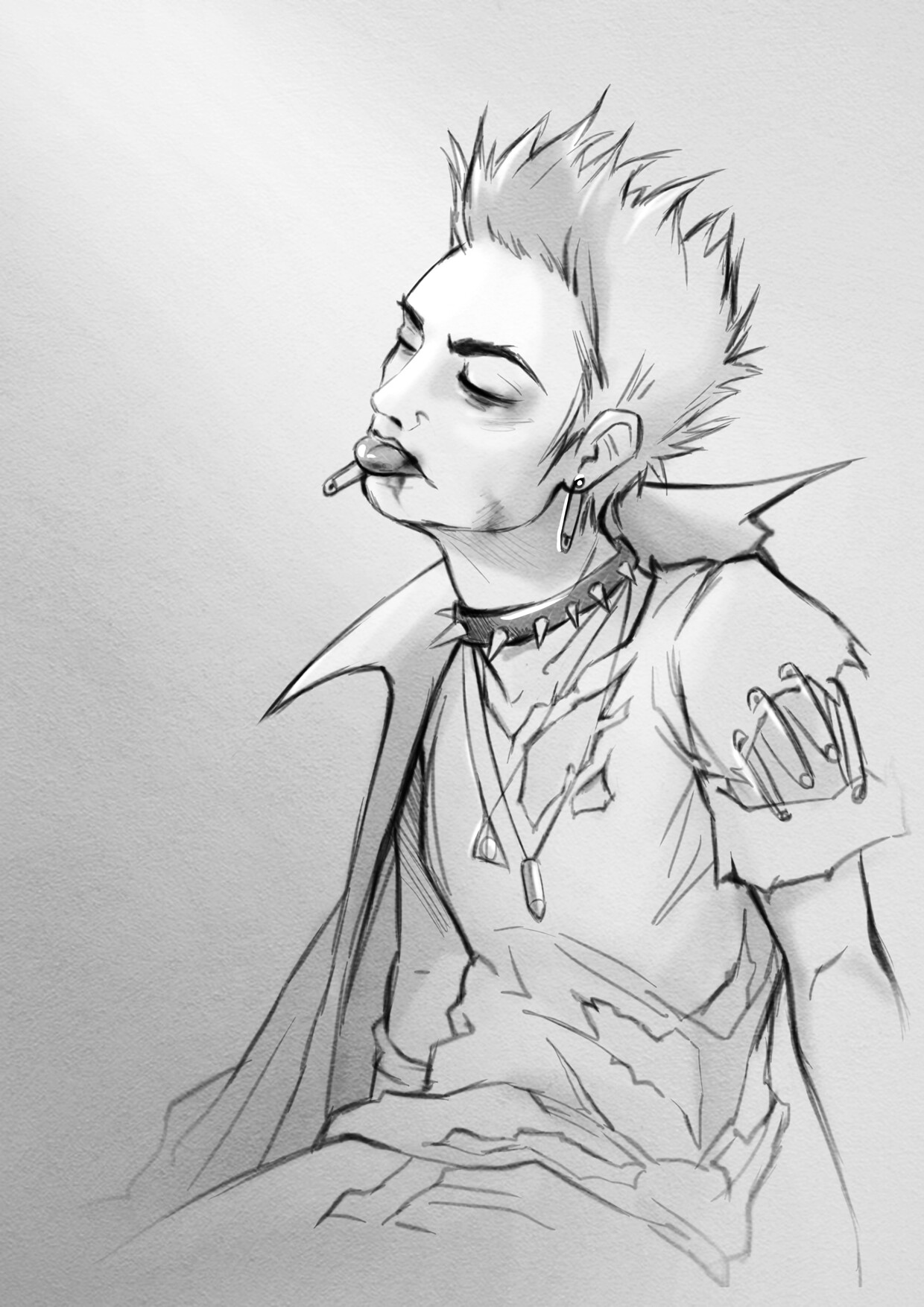 how to draw punk boy