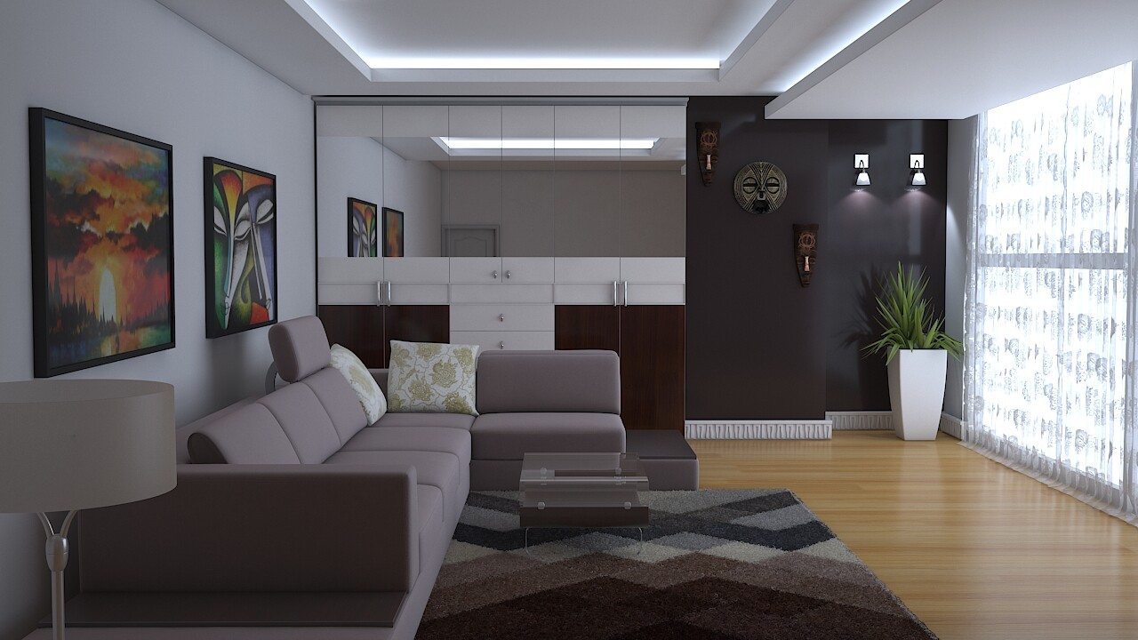 ArtStation - Modern Living Space Design