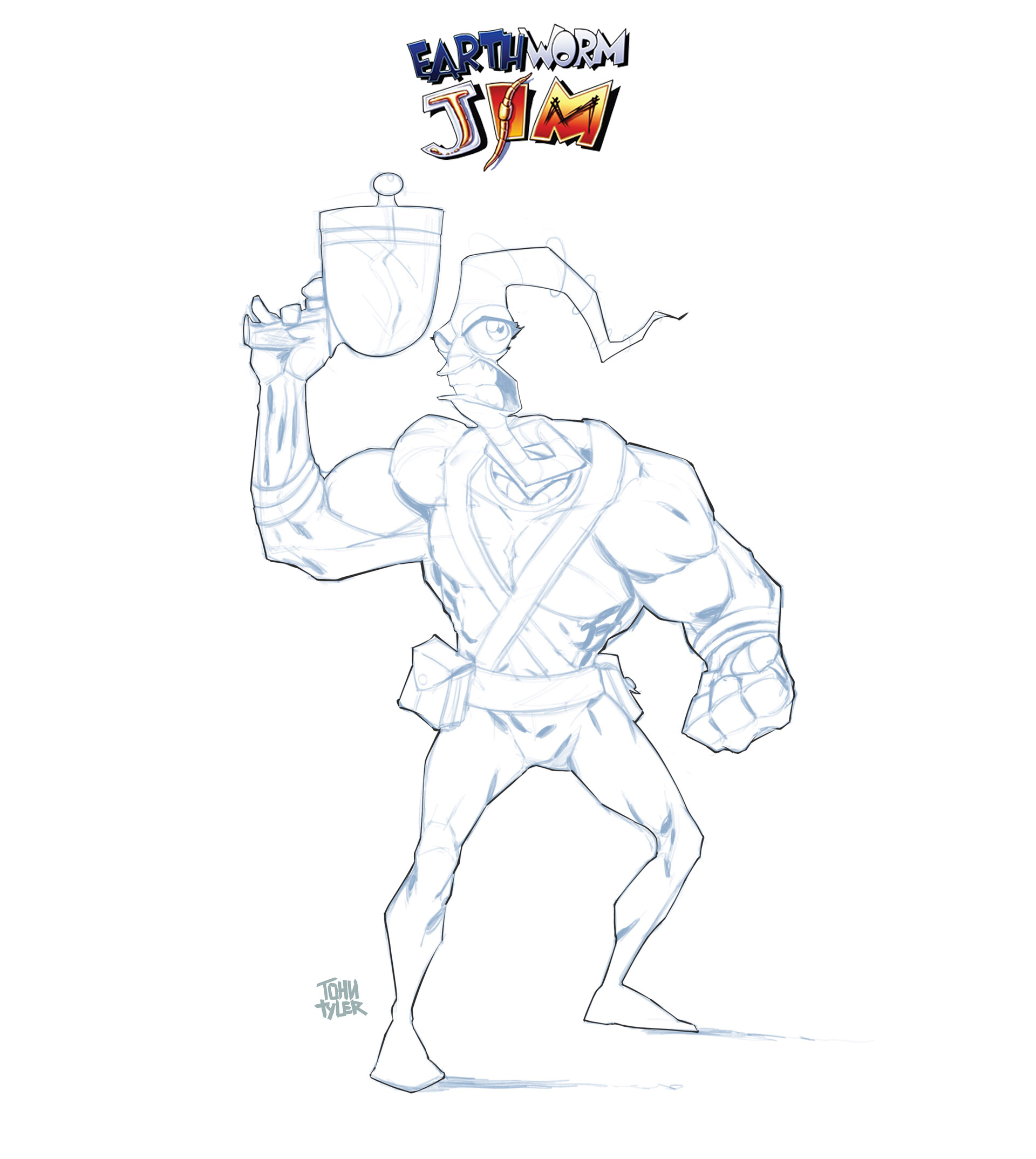 how to draw earthworm jim