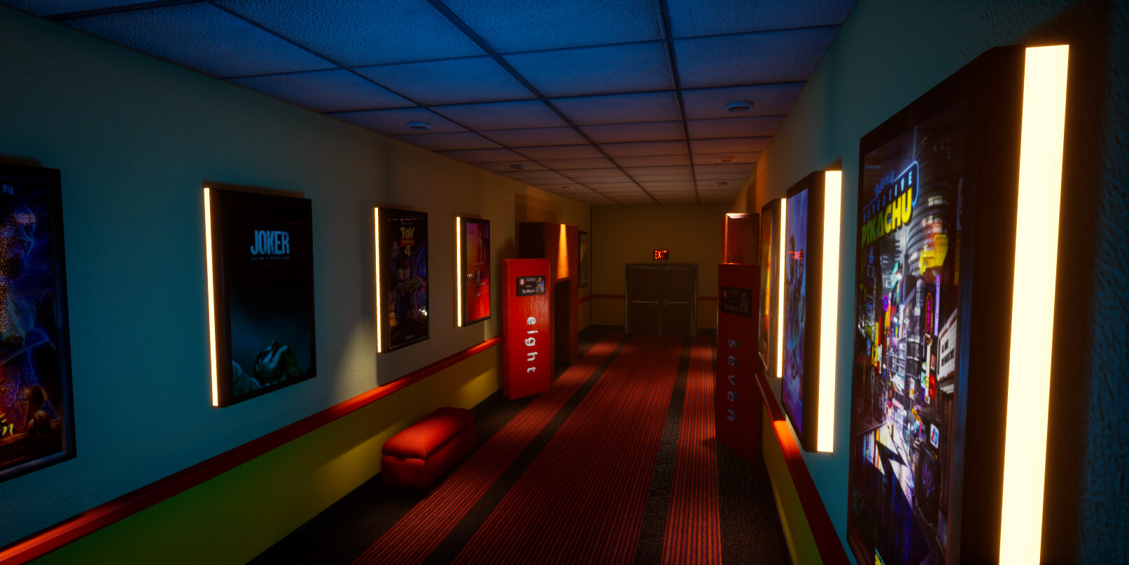 Movie Theater Hallway Interior