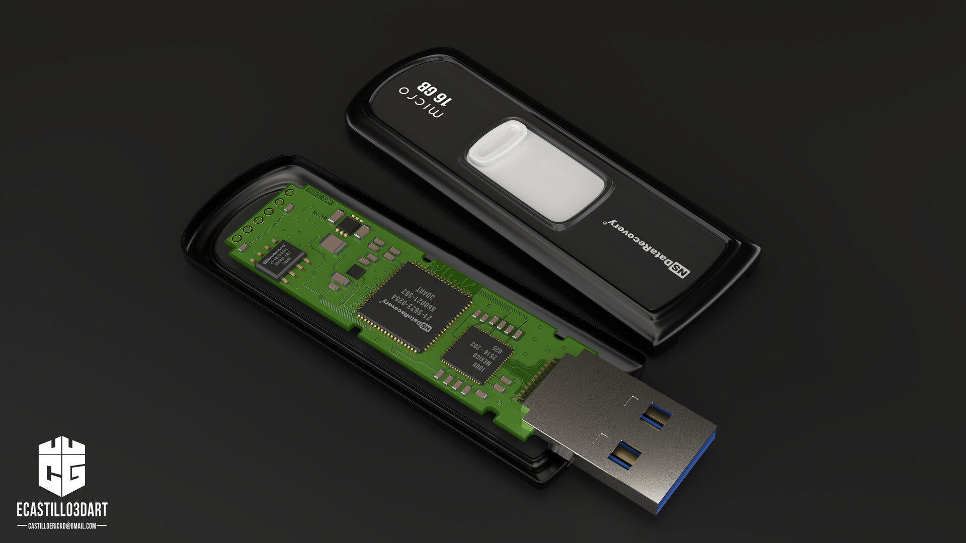 ArtStation - NS Data Revovery - USB 3D Render