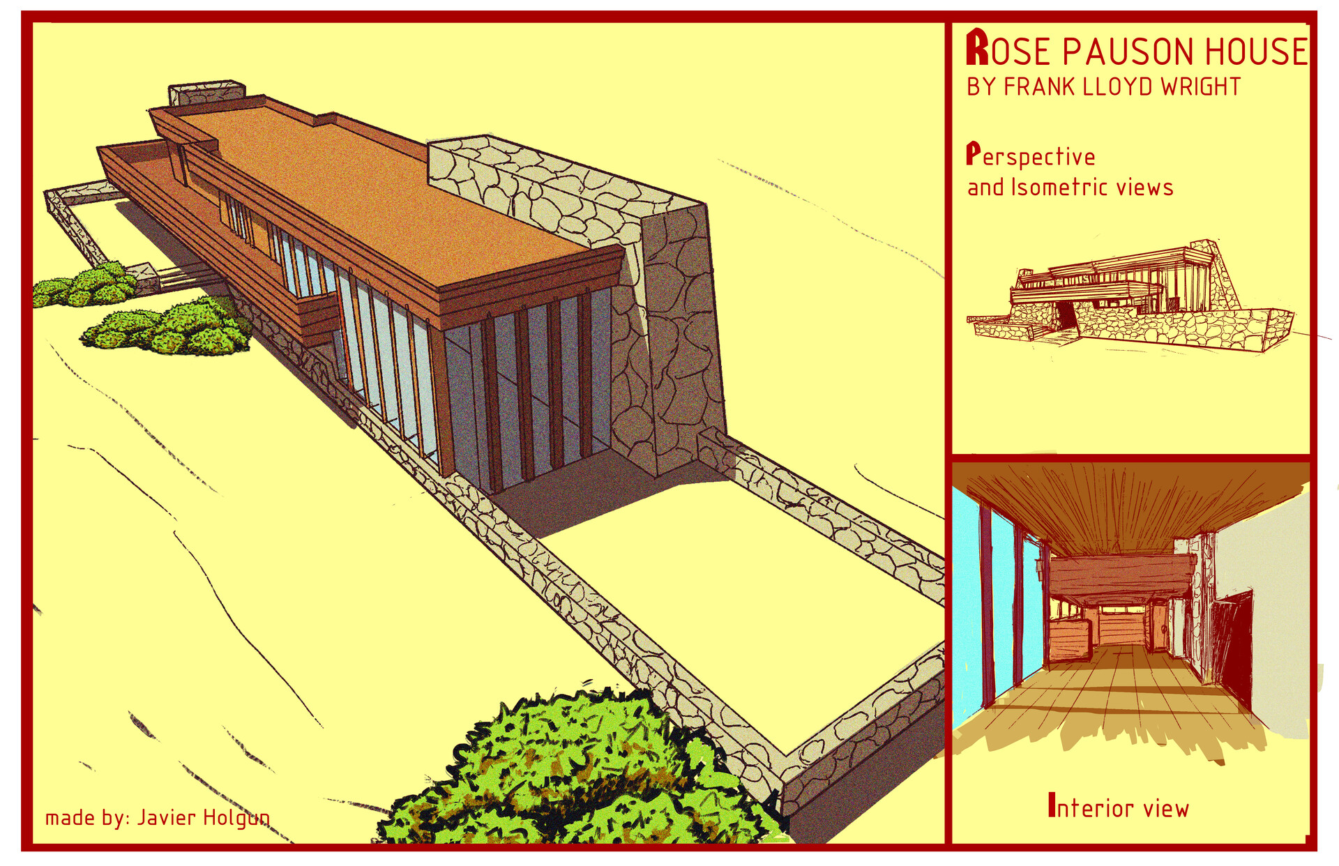 javier holguin - ROSE PAUSON HOUSE presentation drawings final