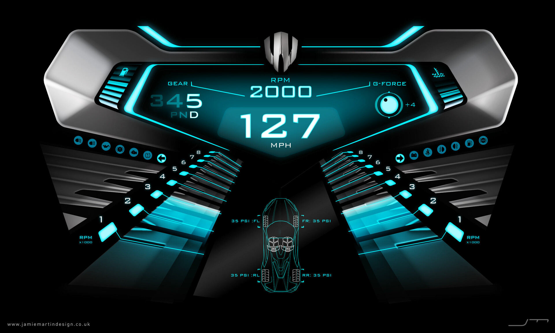 Jamie Martin - Lykan Hypercar dashboard designs