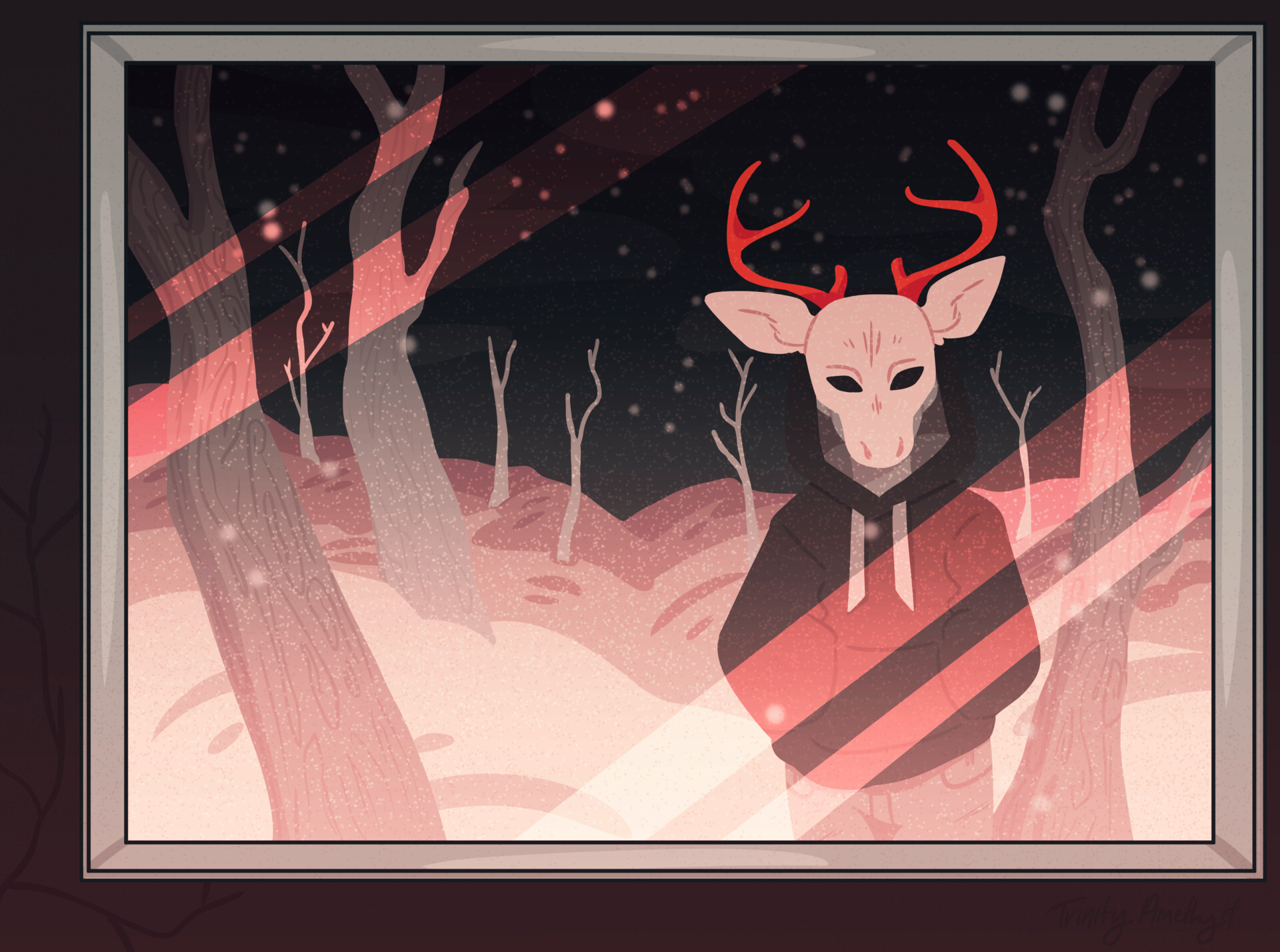 ArtStation - Deer Through a Window