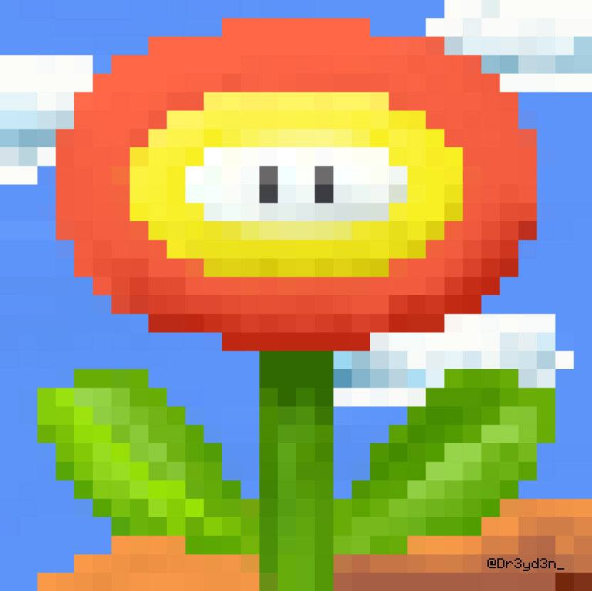 Pixel Mario Fire Flower