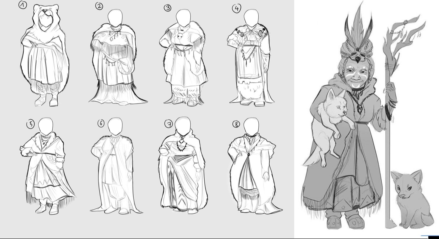 ArtStation - Outfit designs for a witch doctor