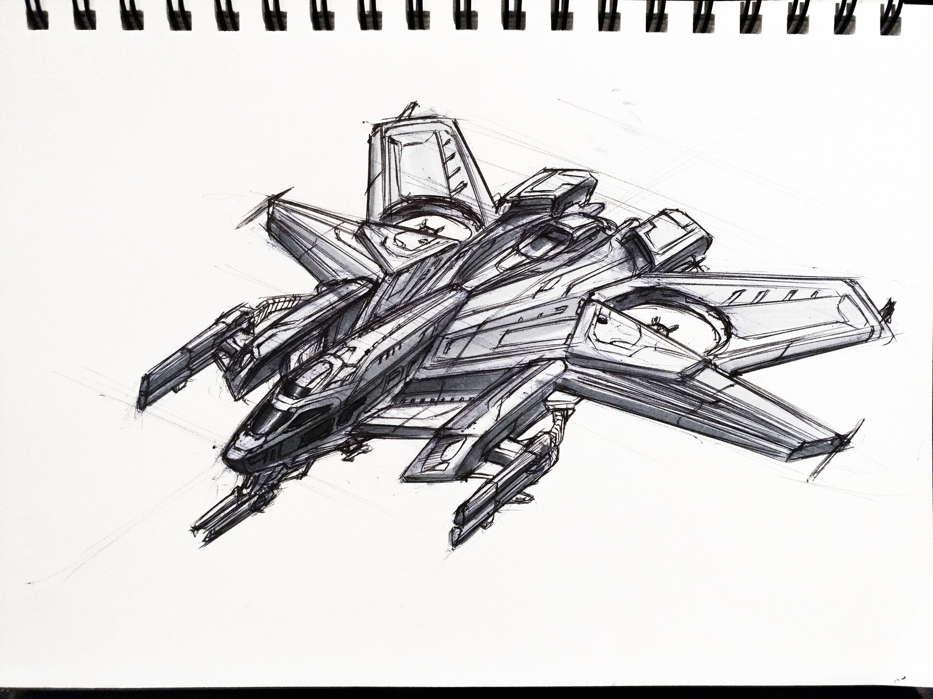 ArtStation - Space fighter concept sketch