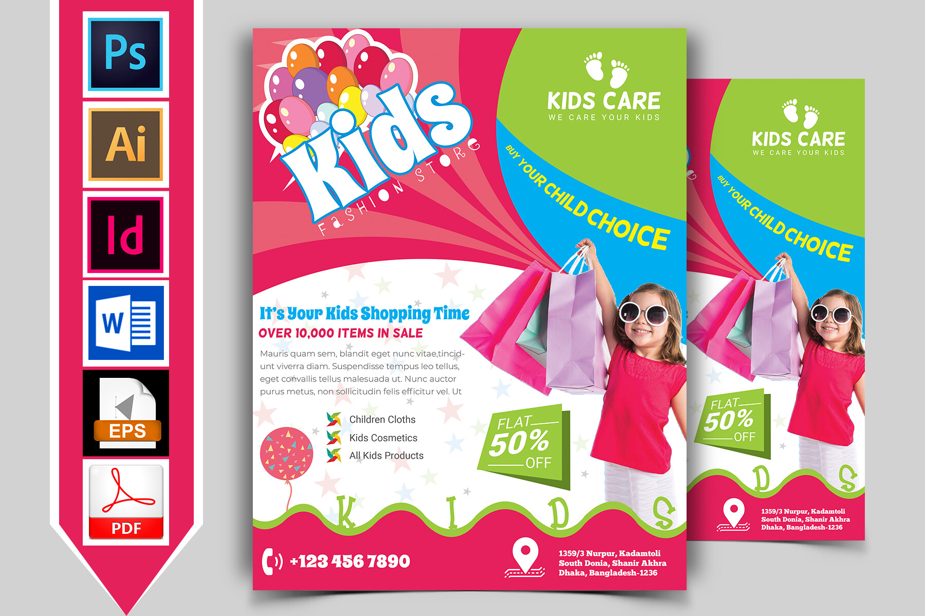 ArtStation - Kids Fashion Shop Flyer Template Vol-01