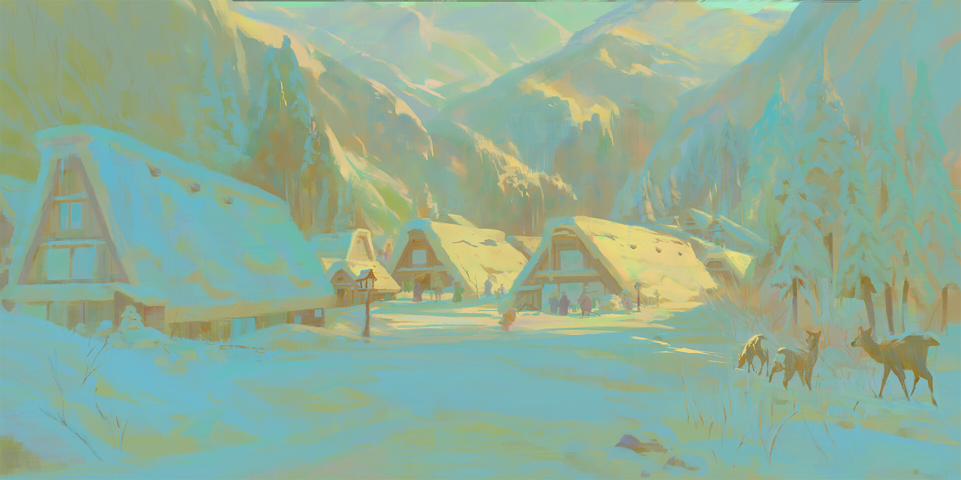 ArtStation - Snowy village