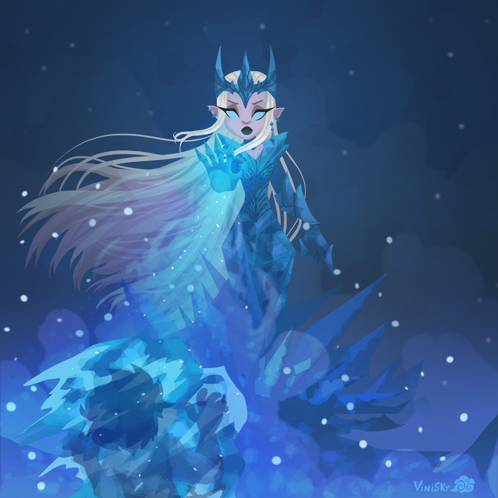 how to draw ice queen