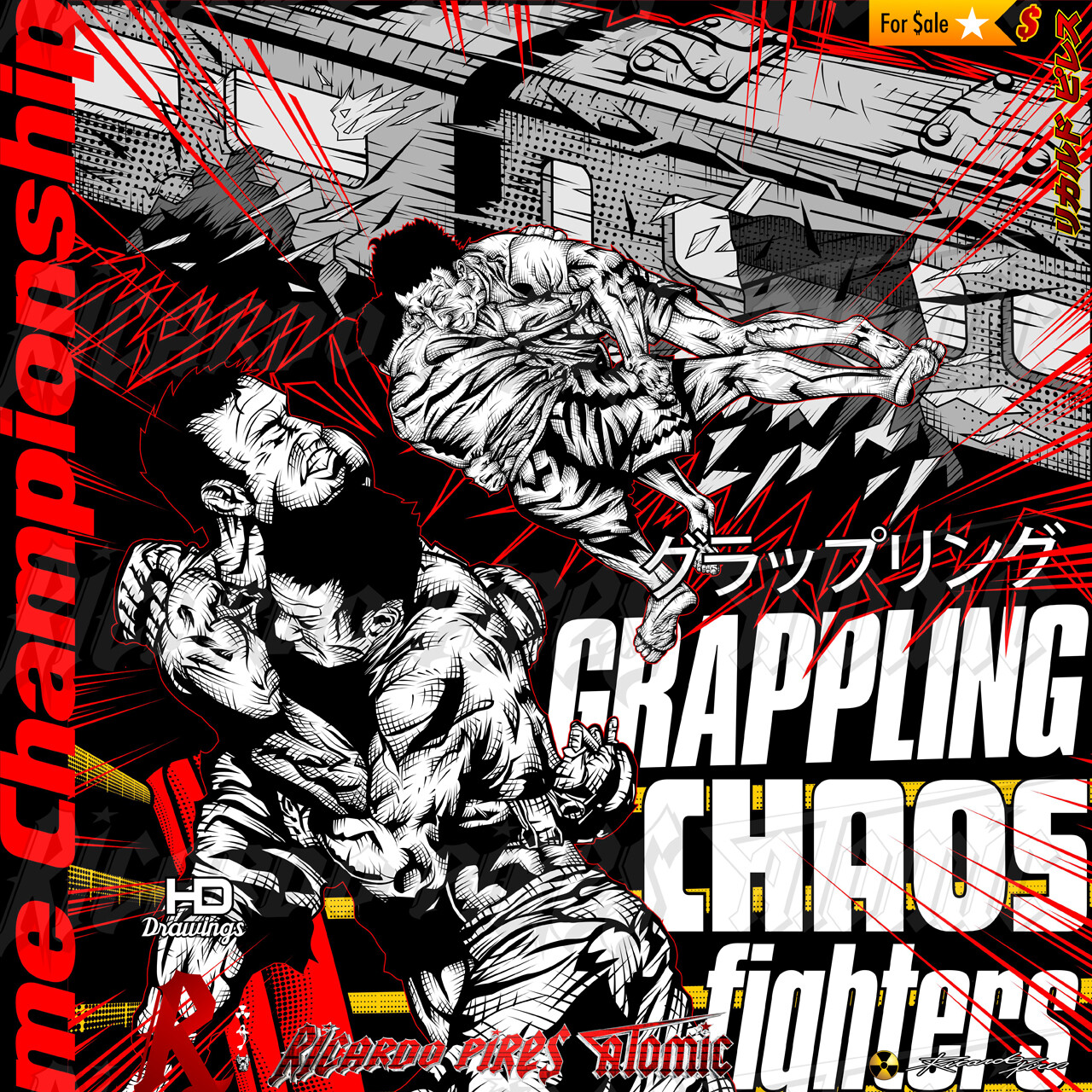 ArtStation - Grappling illustration Chaos Fighters