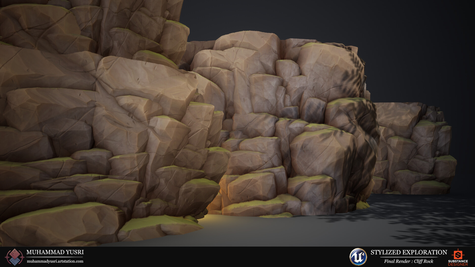 Muhammad Yusri - Stylized Exploration: Cliff Rock