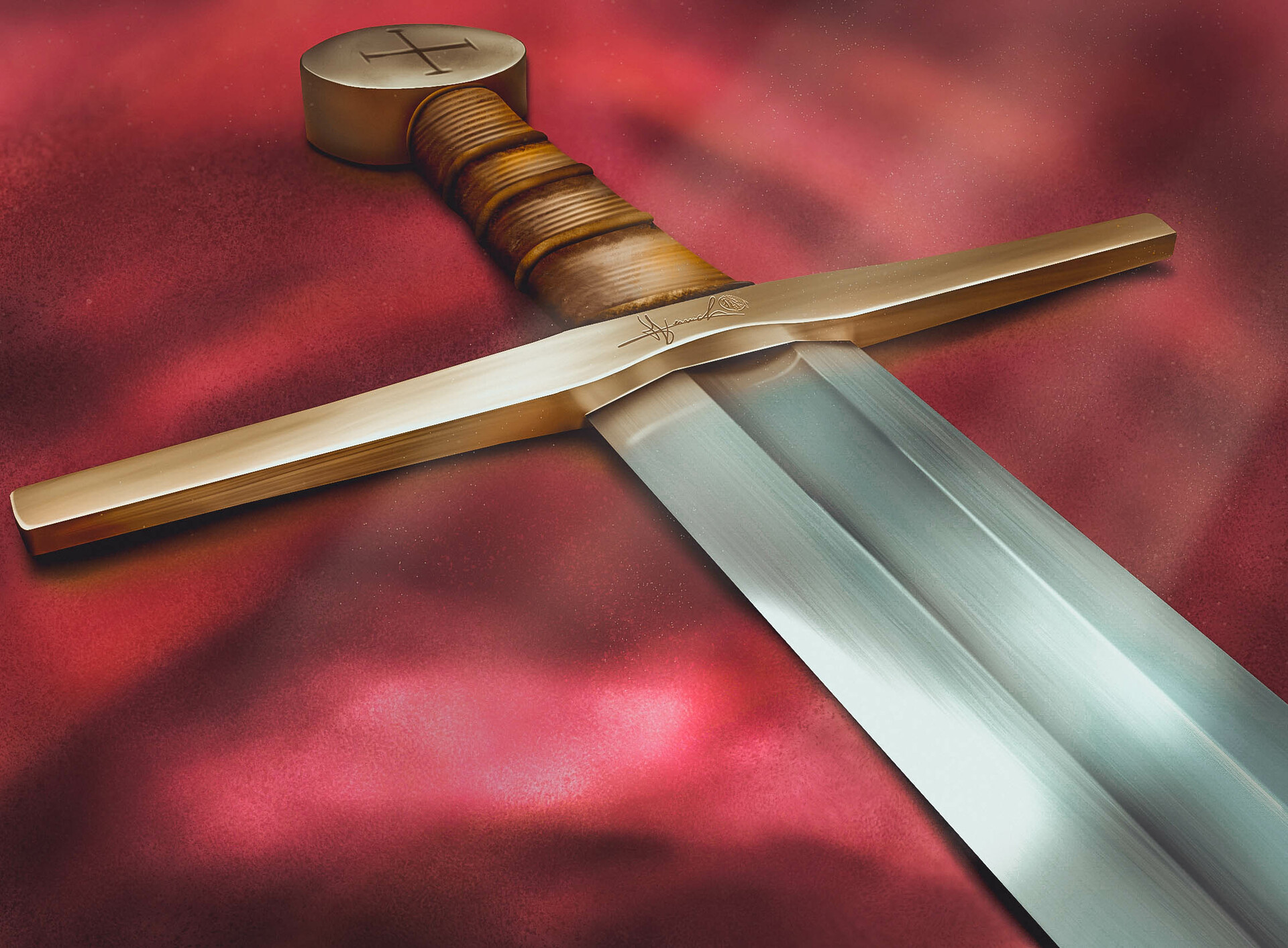 ArtStation - Templar sword drawing