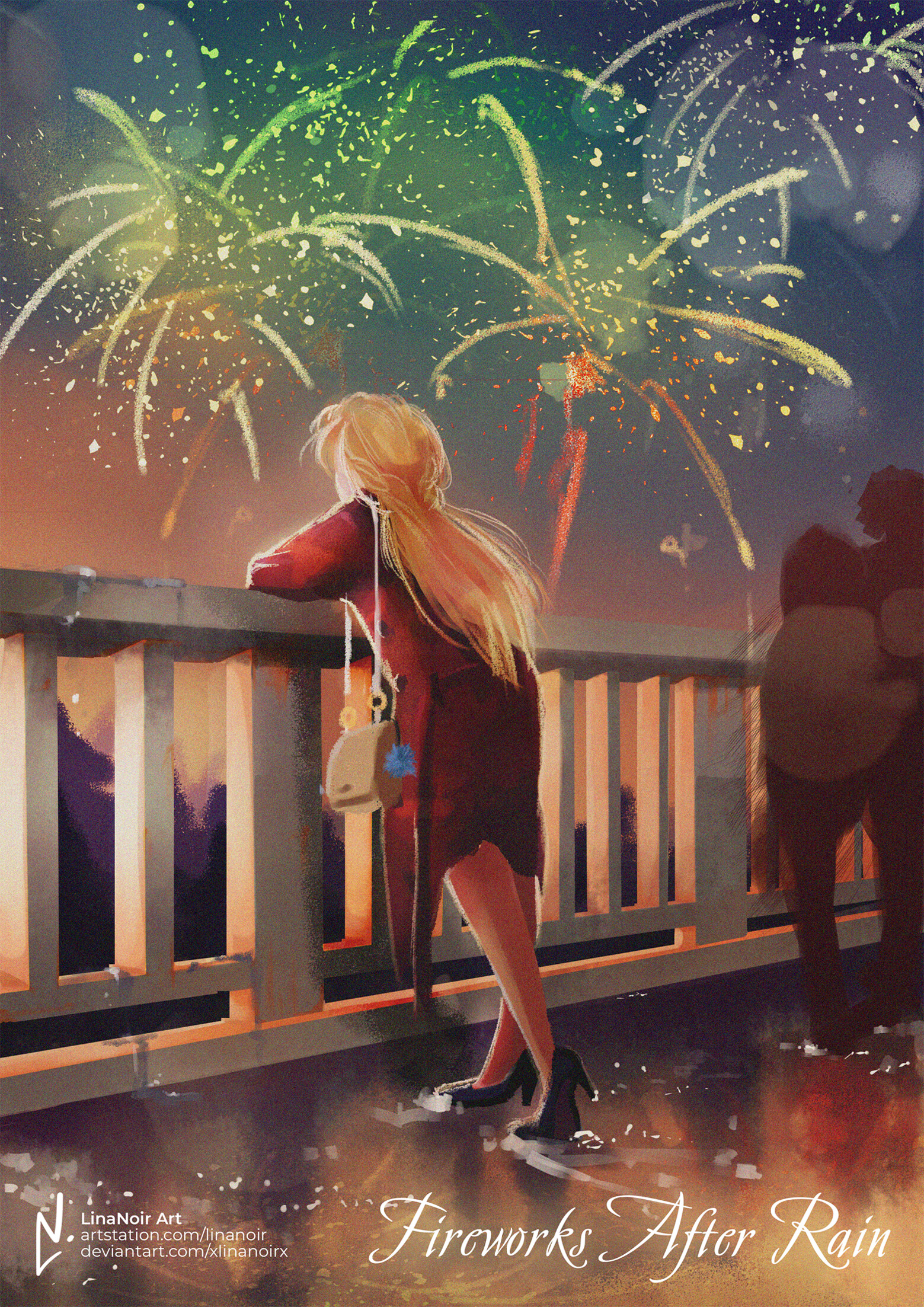 ArtStation - Fireworks After Rain
