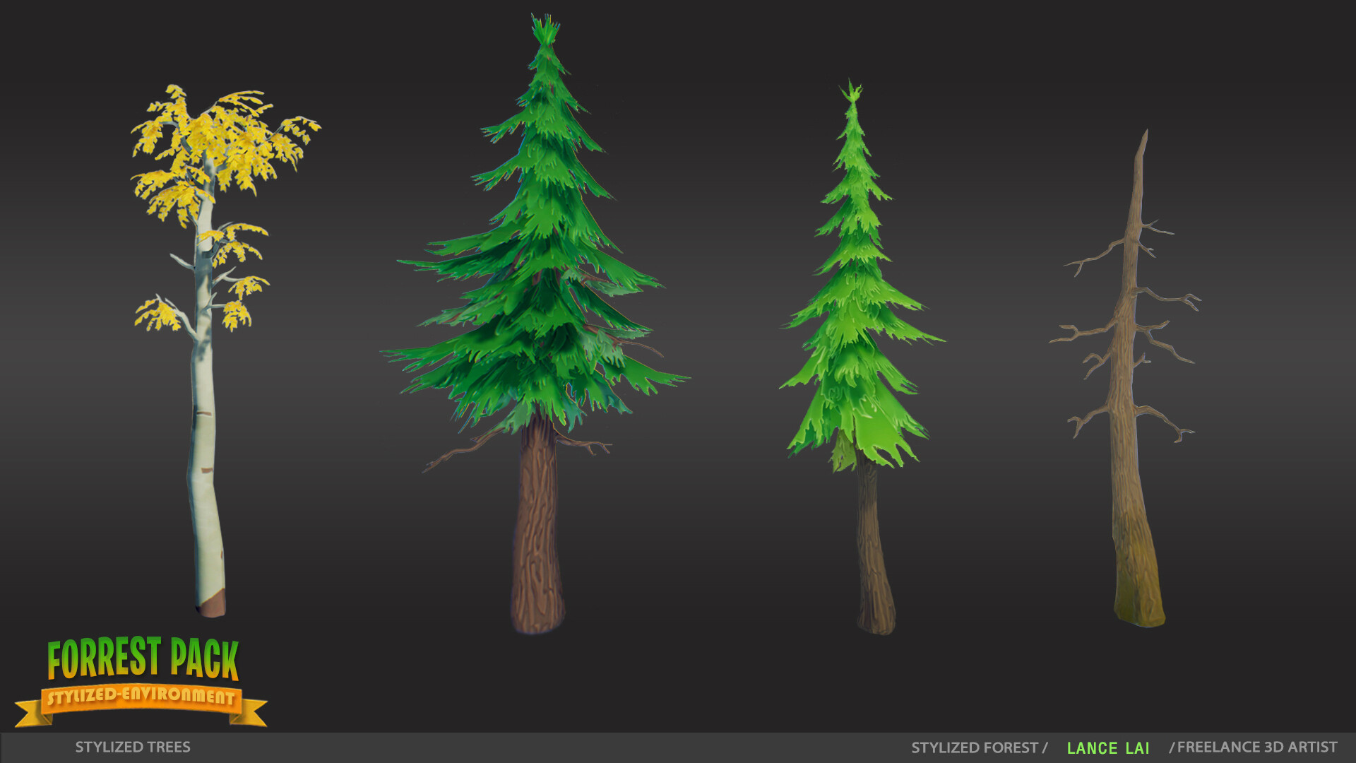 Lance Lai - Stylized Trees+Bush+Rock asset!!!
