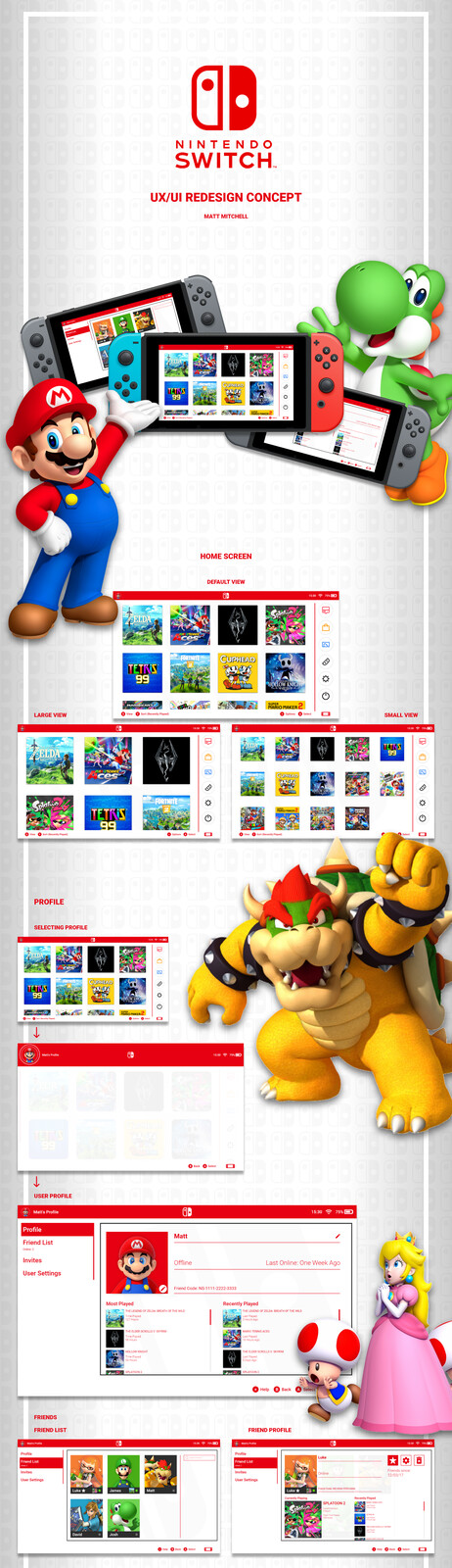 Matt Mitchell - Nintendo Switch UX/UI Redesign Concept