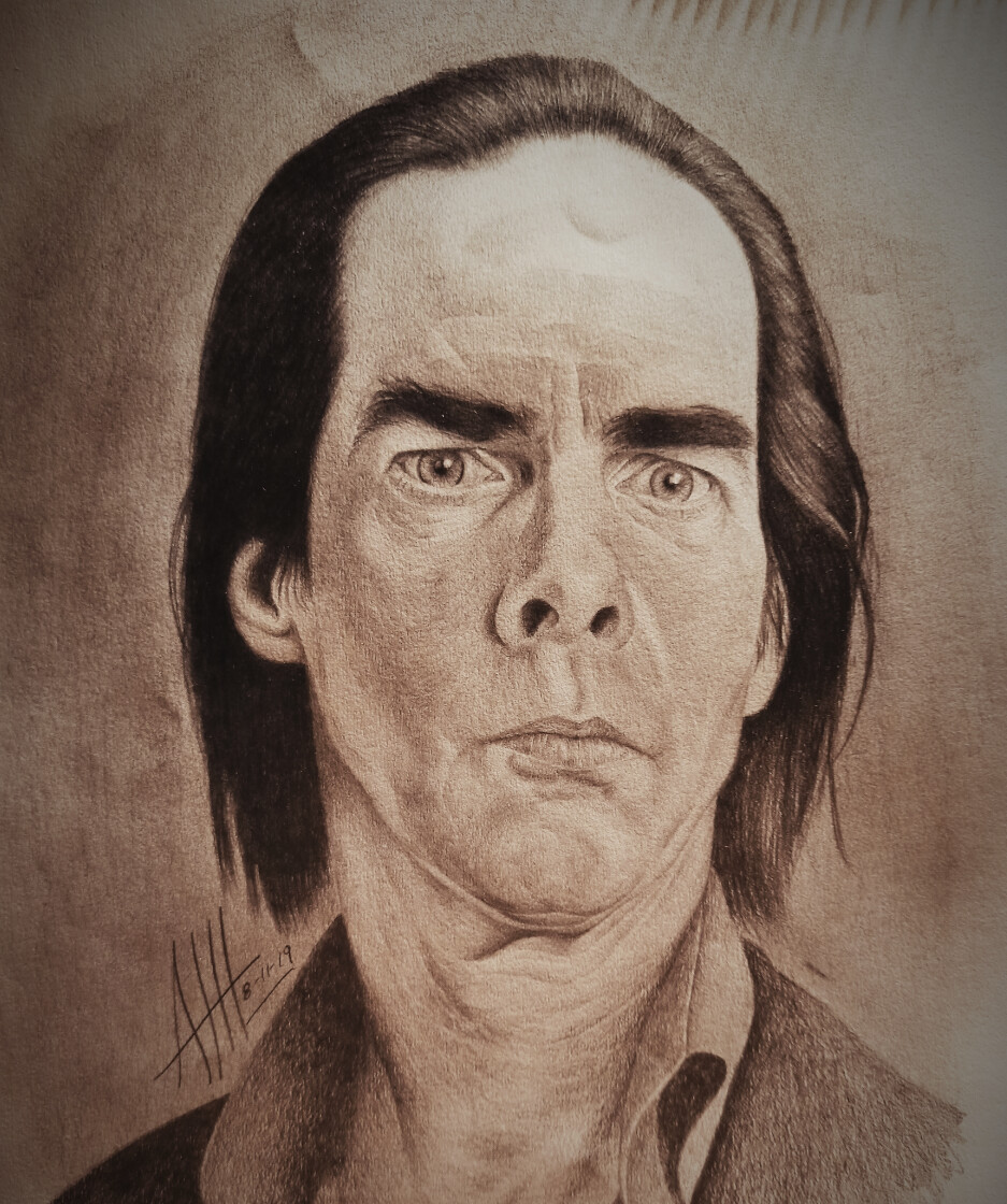 ArtStation - Nick Cave portrait