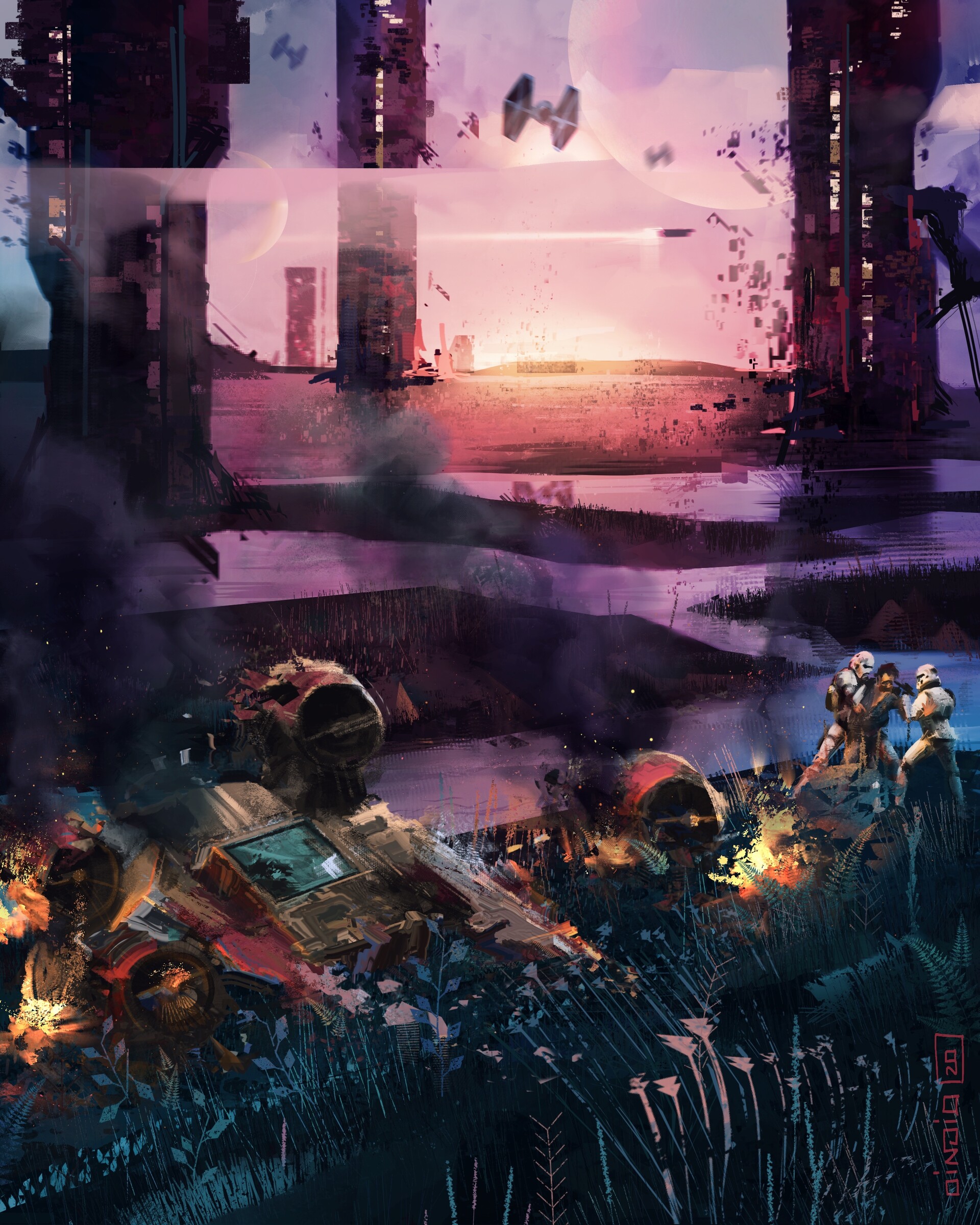 ArtStation - Crash of a Spaceship