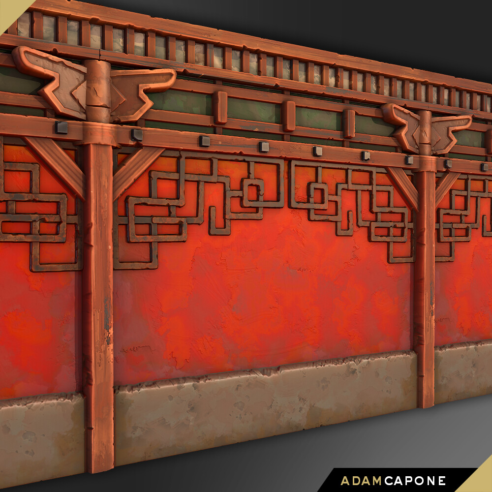 caponeart - Stylized Texture Exploration : Asian Inspired Wall Panel