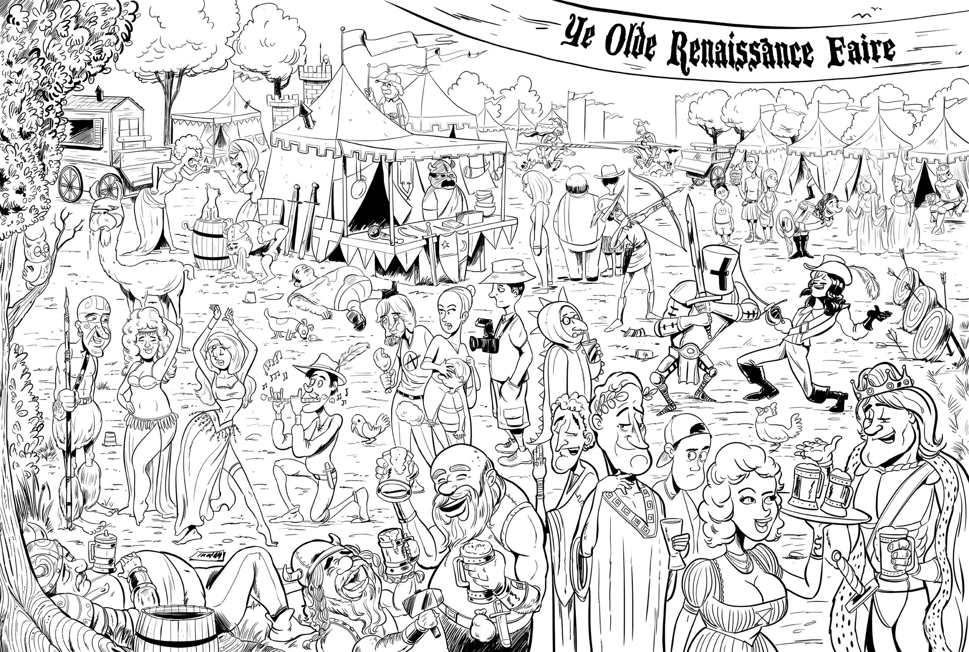 renaissance fair coloring pages