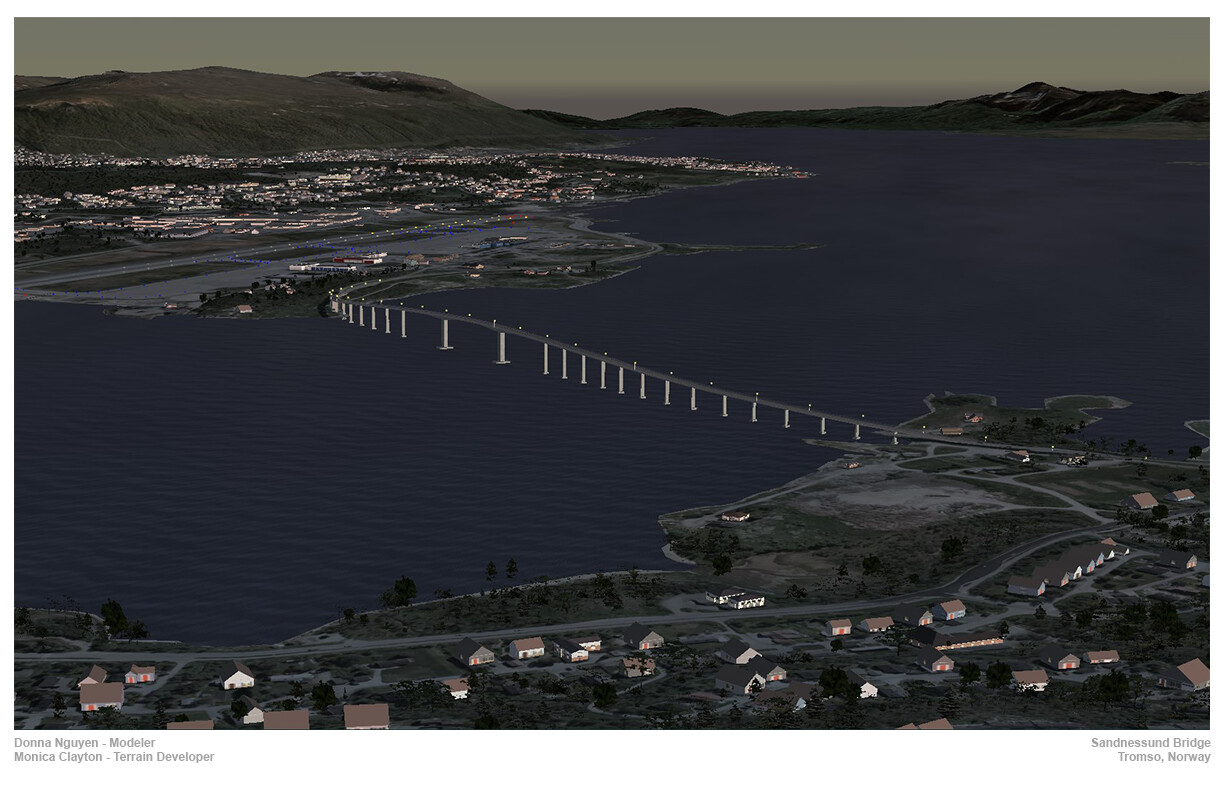 Donna Nguyen - Sandnessund Bridge Tromso Norway - Low Poly