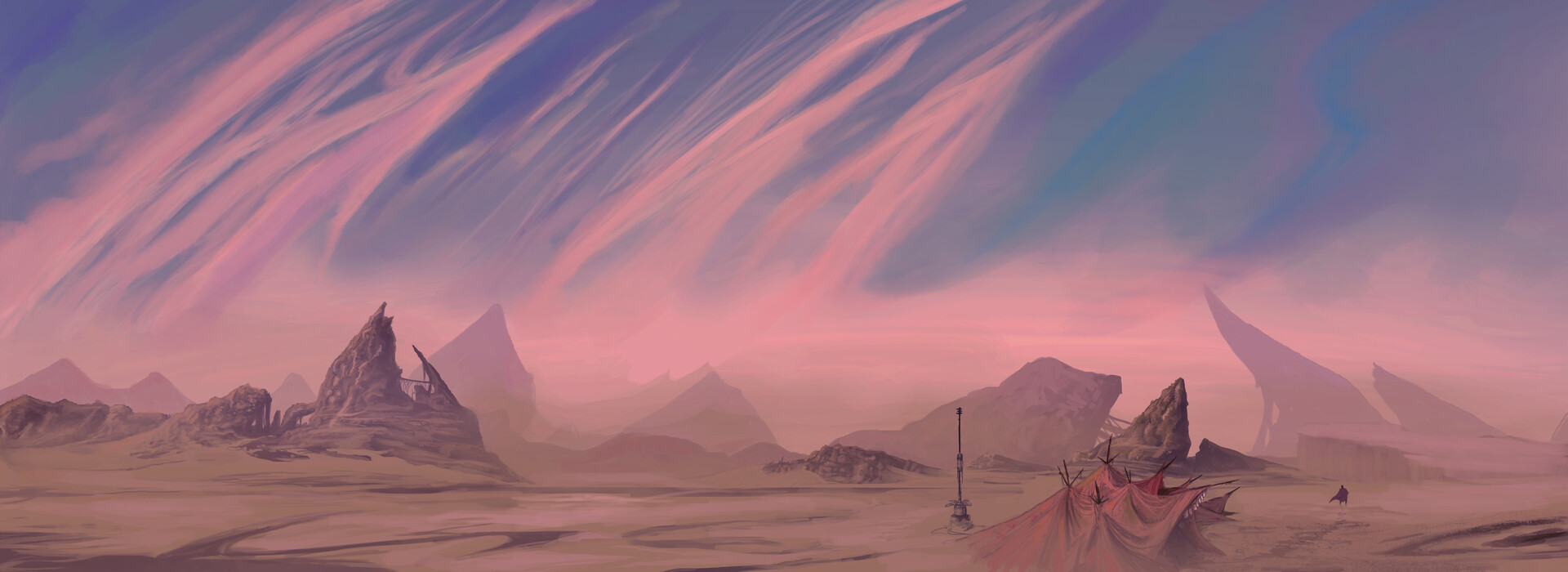 ArtStation - Dawn in the alien desert